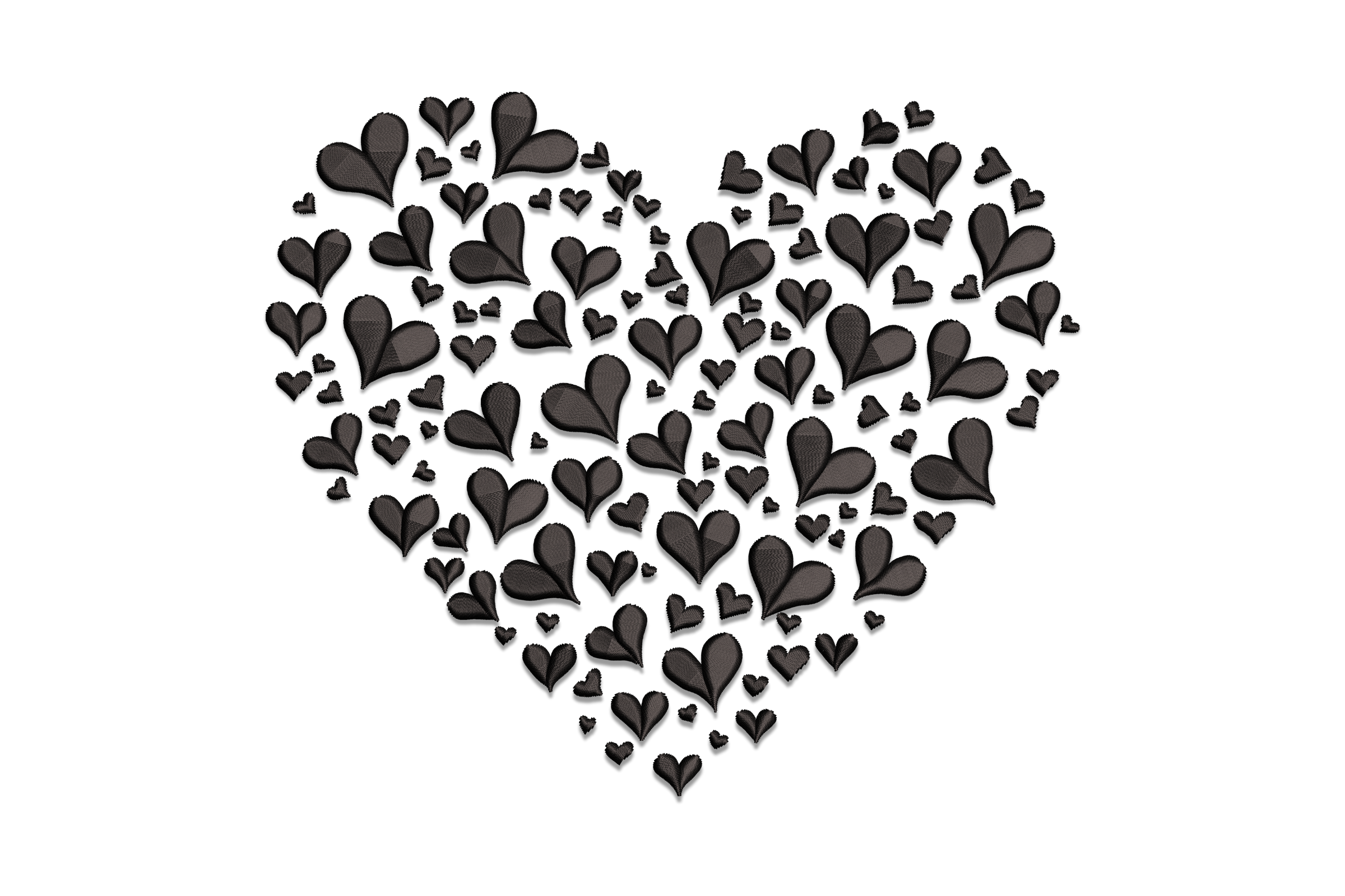 Premium Black Heart Stitch