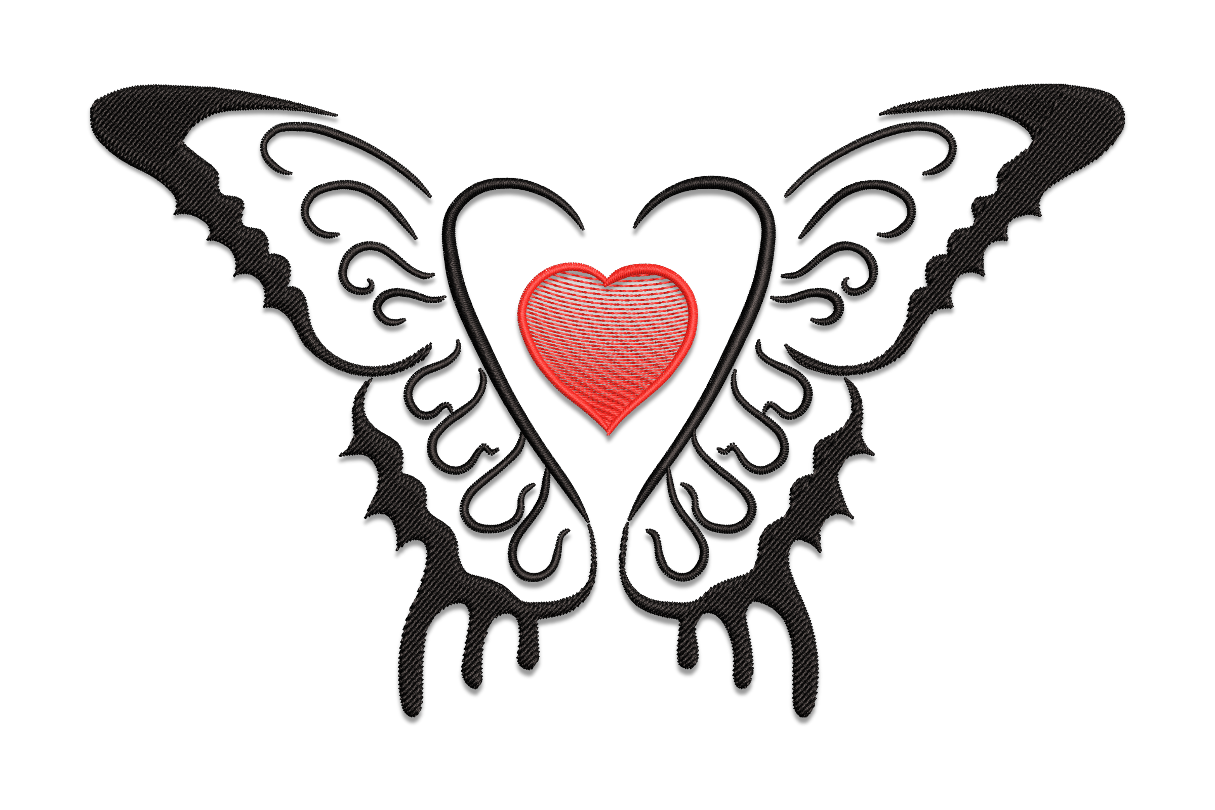 Premium Butterfly Heart Embroidery Design