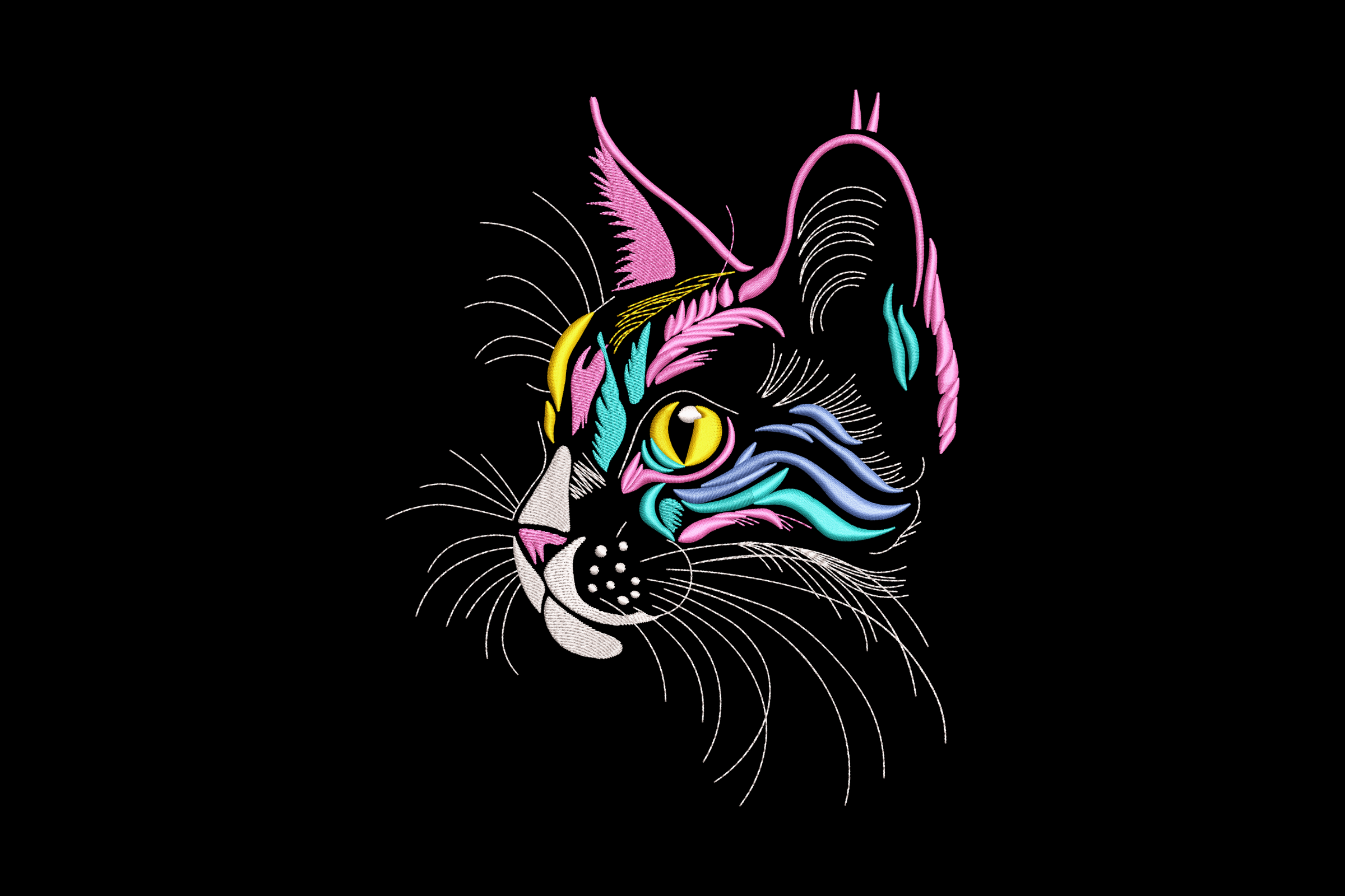 Premium Artistic Cat Embroidery