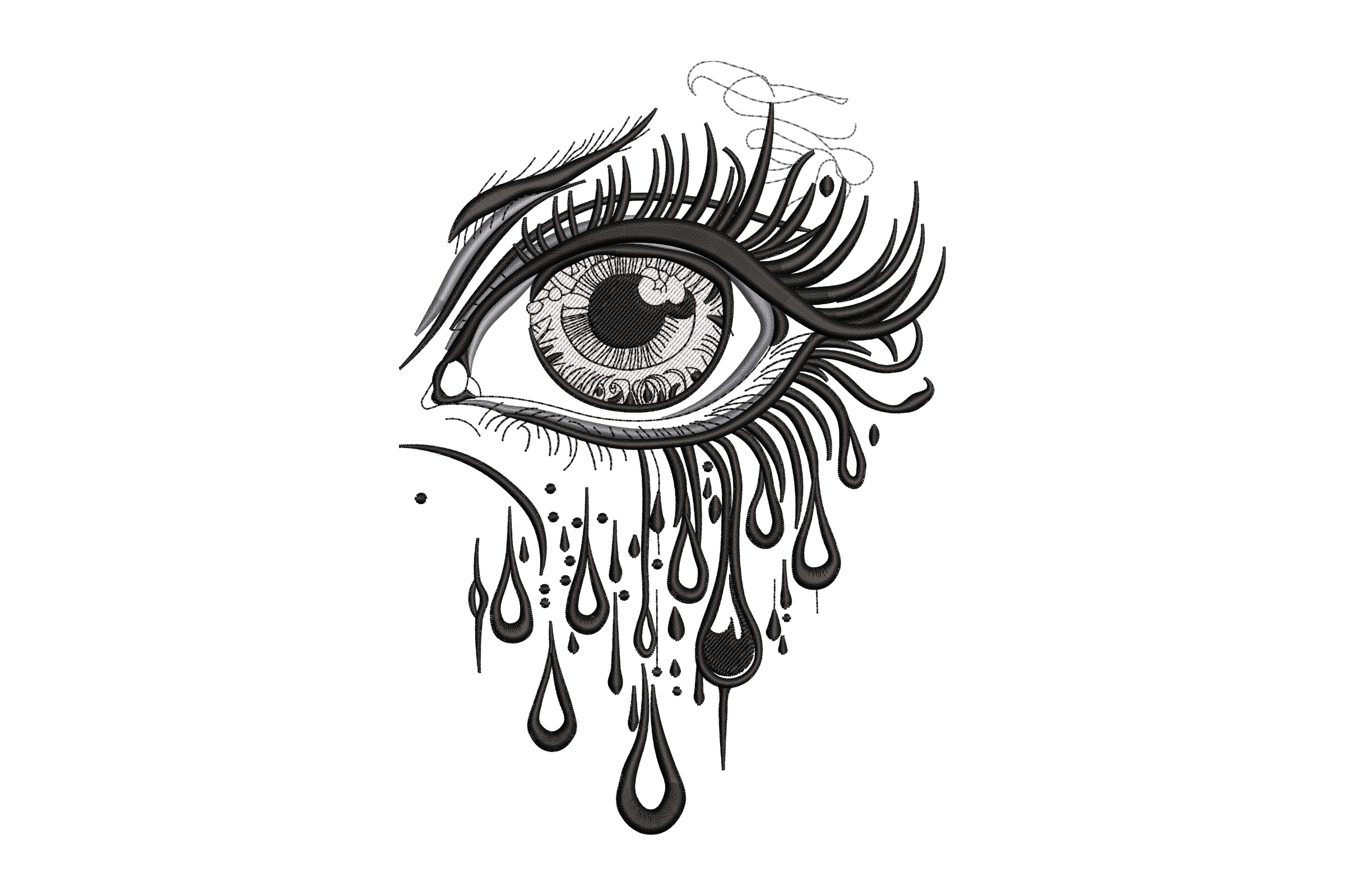 Crying Eye Embroidery Design