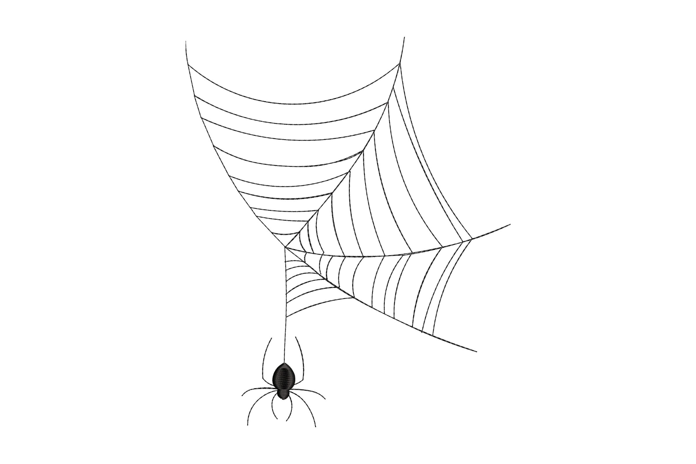 Free Dangling Spider Web Embroidery Design