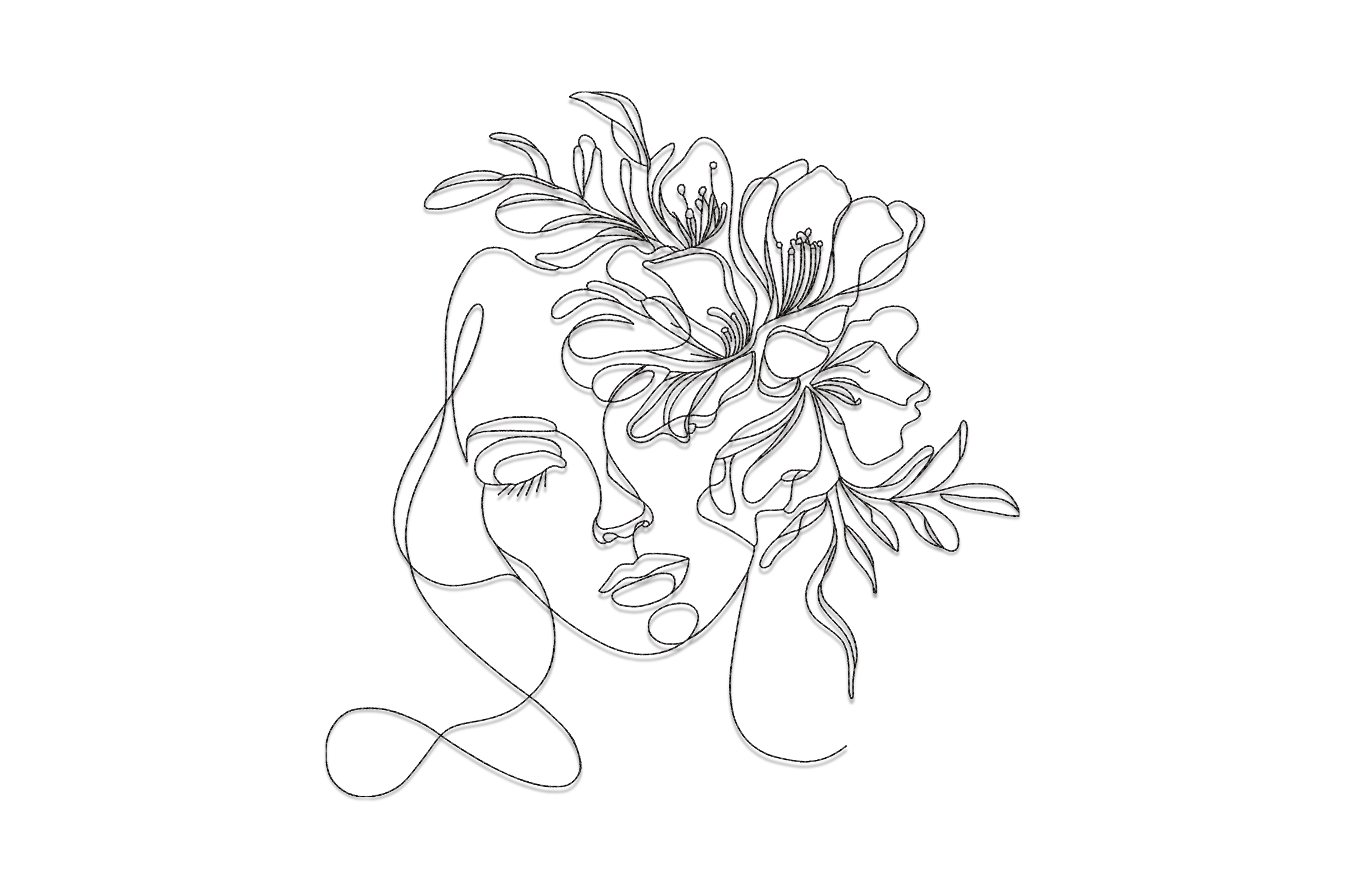 Premium Floral Woman Embroidery Design