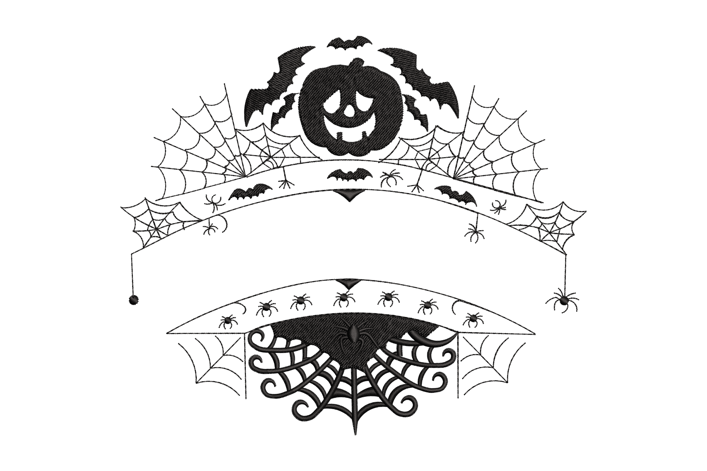 Halloween Banner Frame Embroidery Design