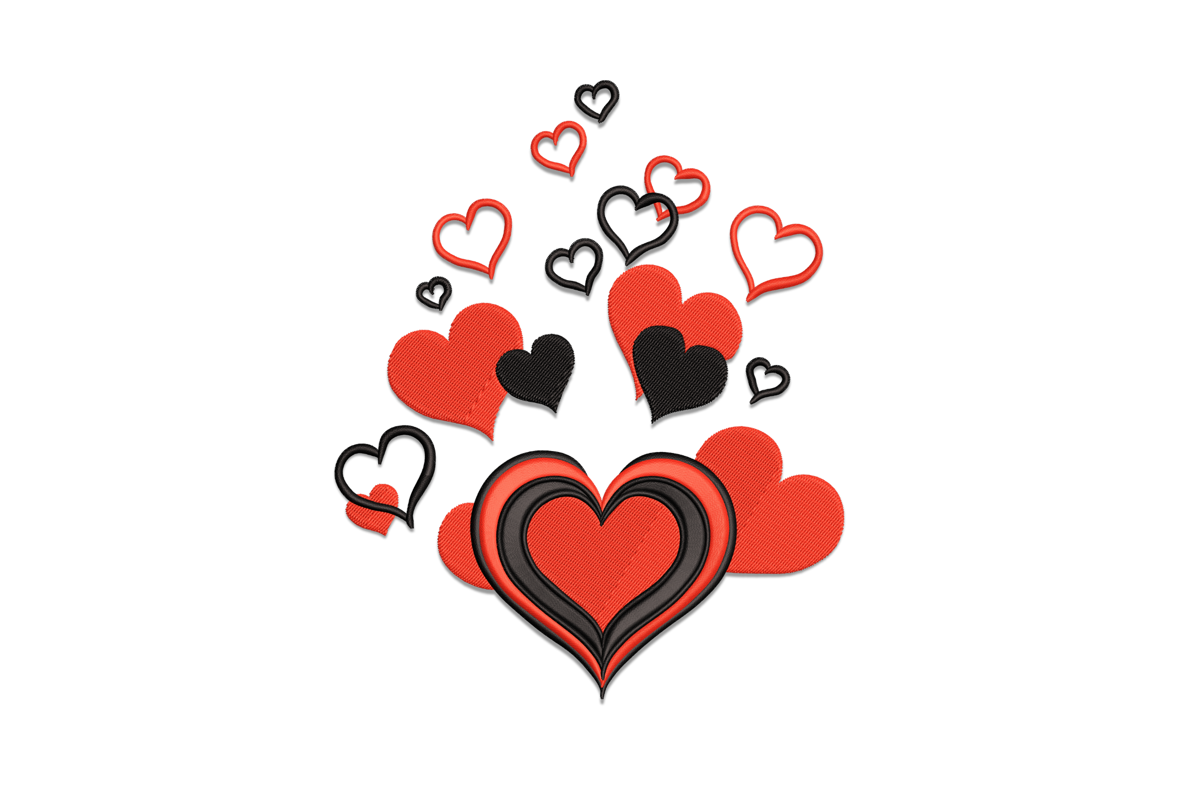 Premium Heart Explosion Embroidery Design
