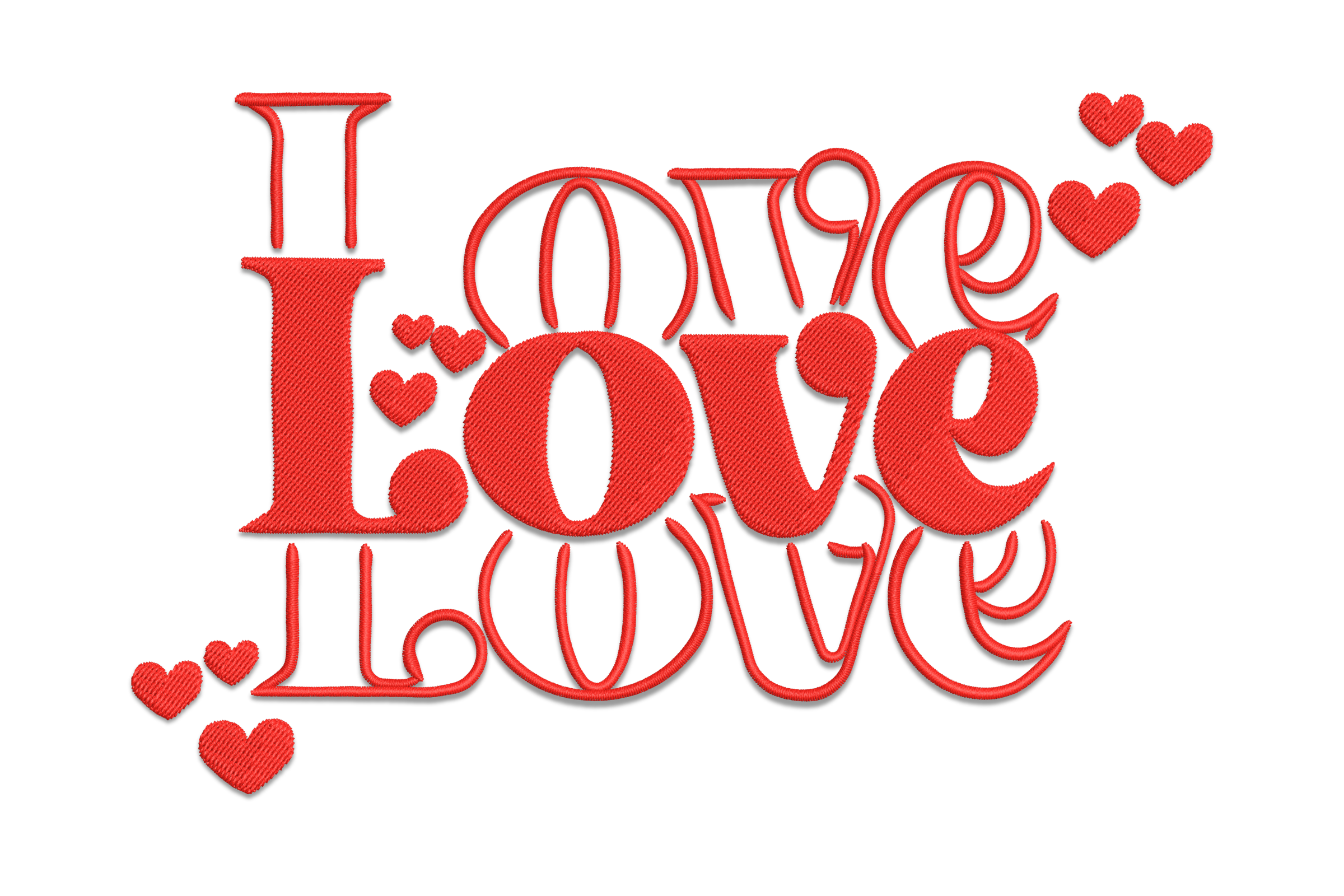Free I LOVE LOVE Embroidery Design - Embroidery Lover