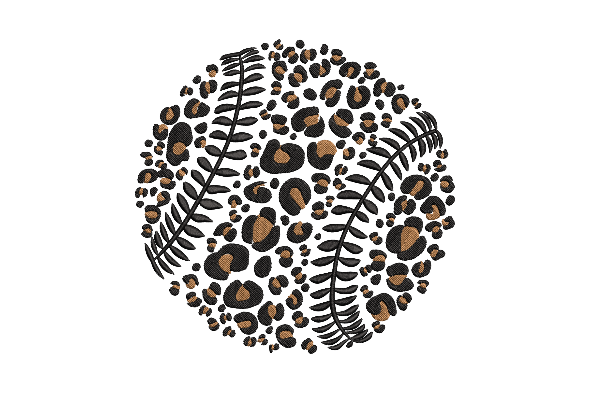 Free Leopard Print Baseball Embroidery Design