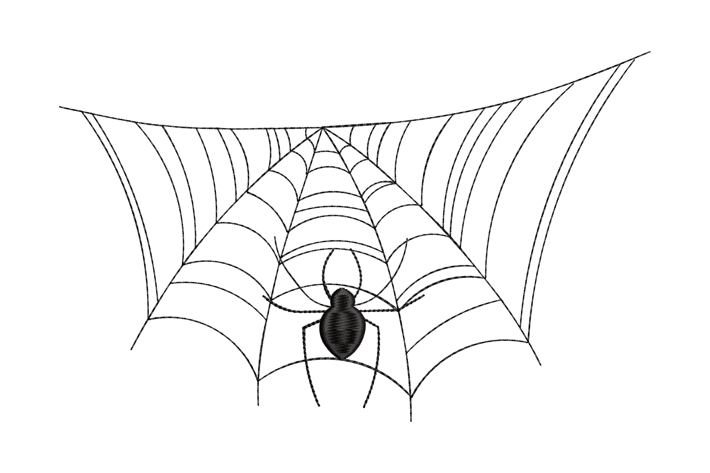 Realistic Spider Web Embroidery Design