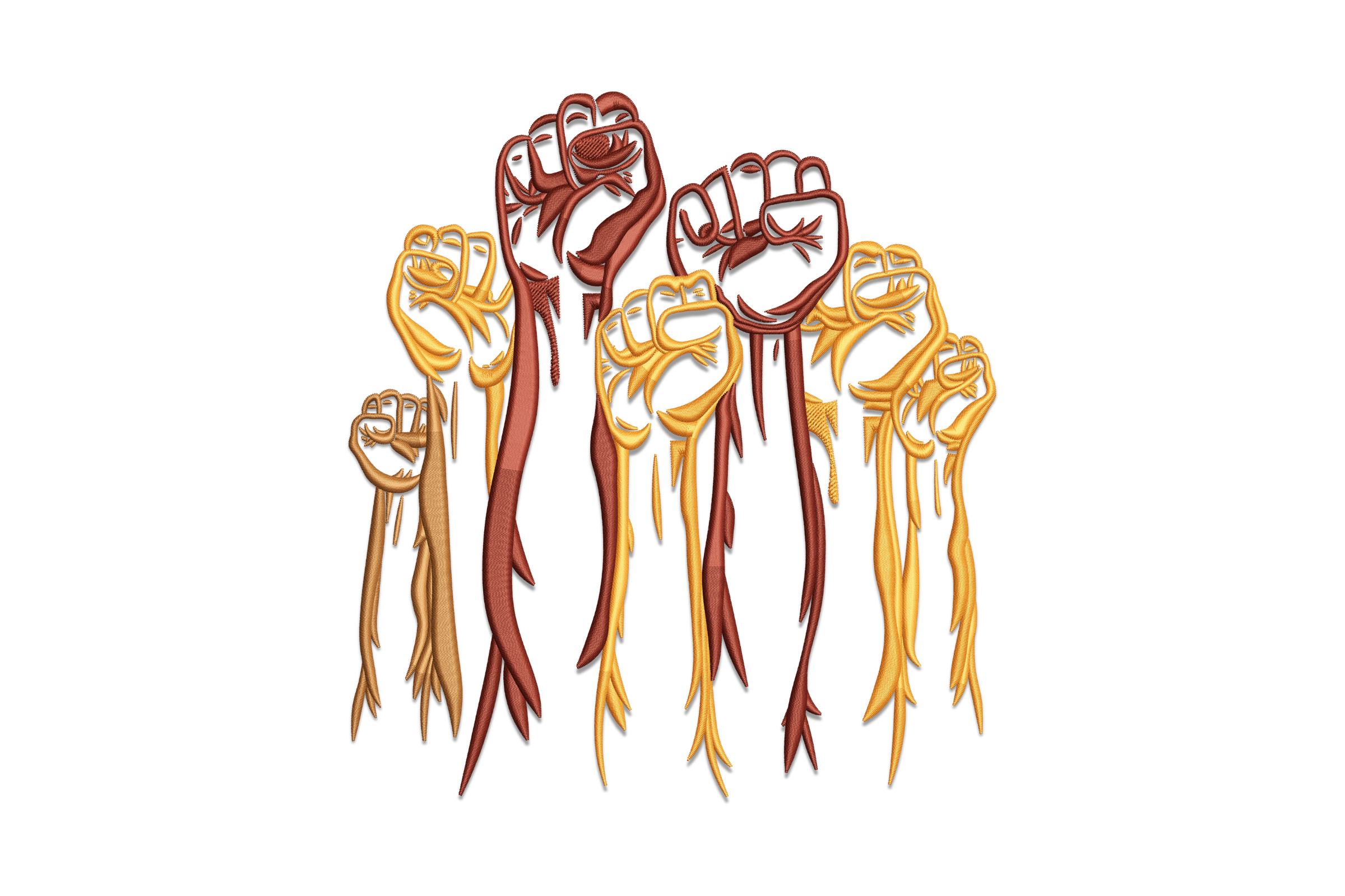Free Rising Fists Embroidery Design - Embroidery Lover
