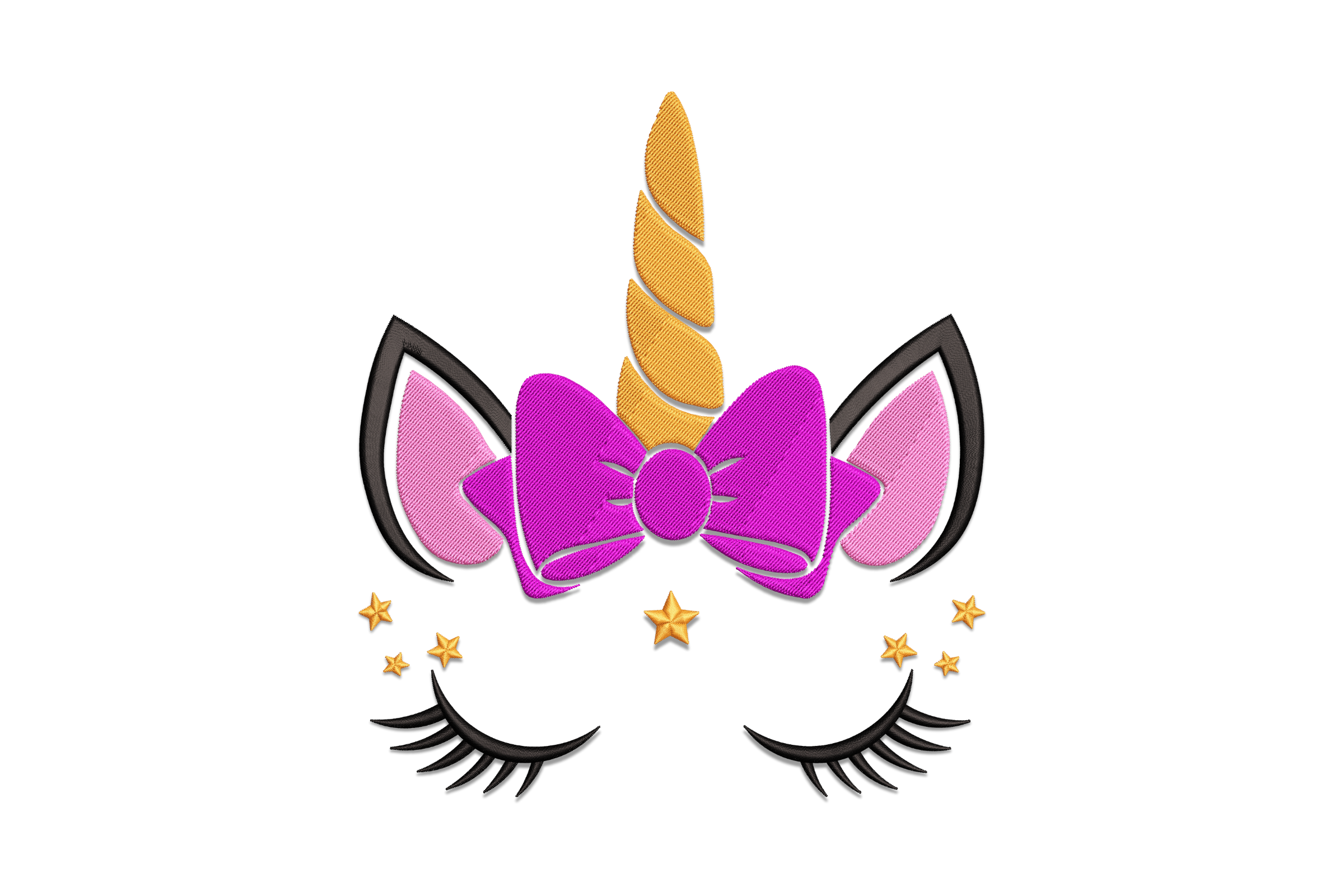 Free Unicorn Face Bow Embroidery Design - Embroidery Lover