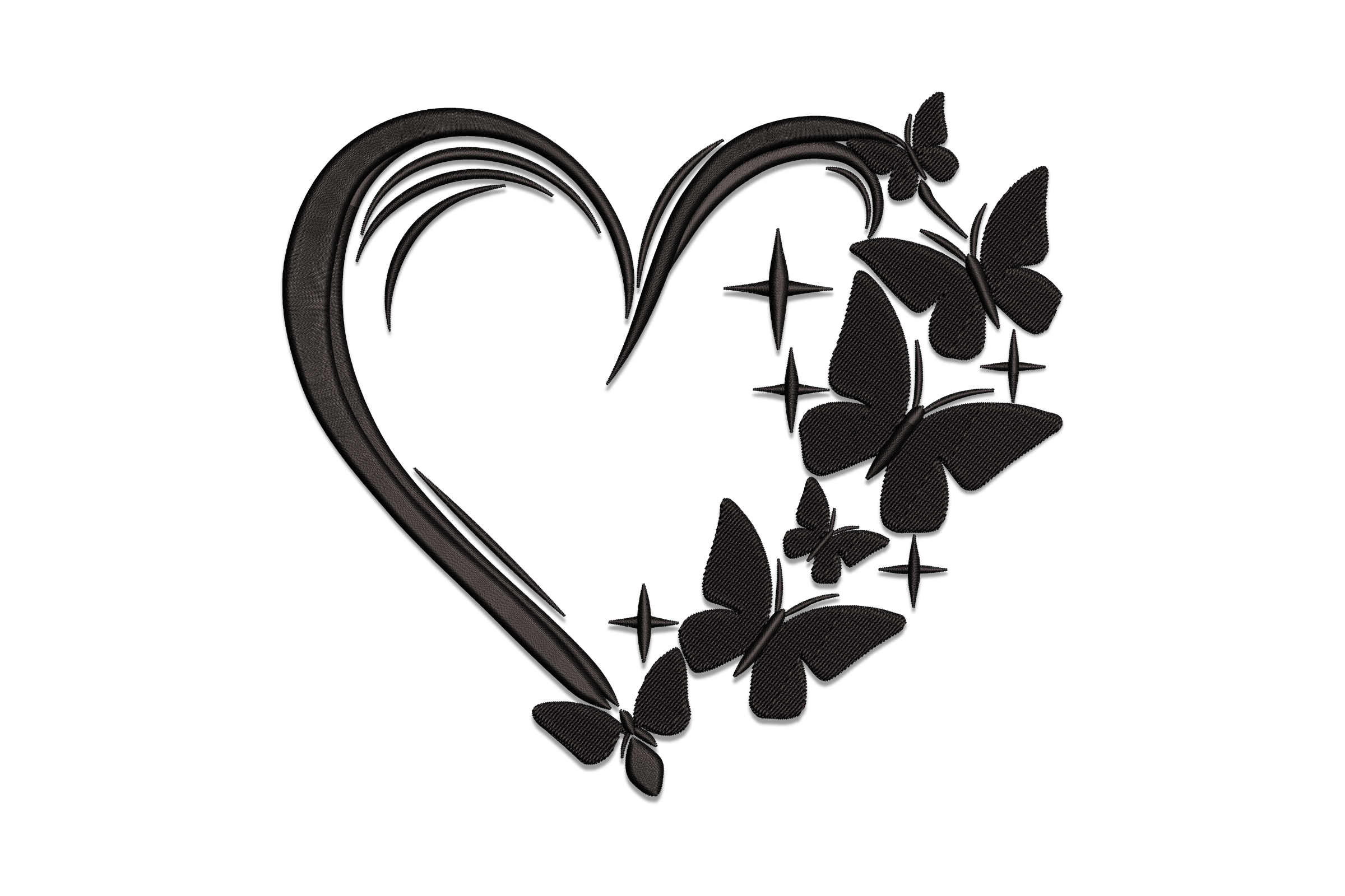Butterfly Heart Embroidery Design File - Embroidery Lover