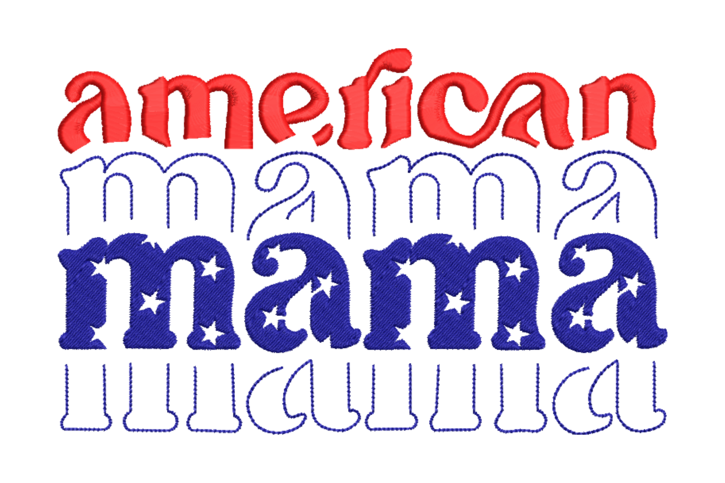 Free American Mama Embroidery Design - Embroidery Lover