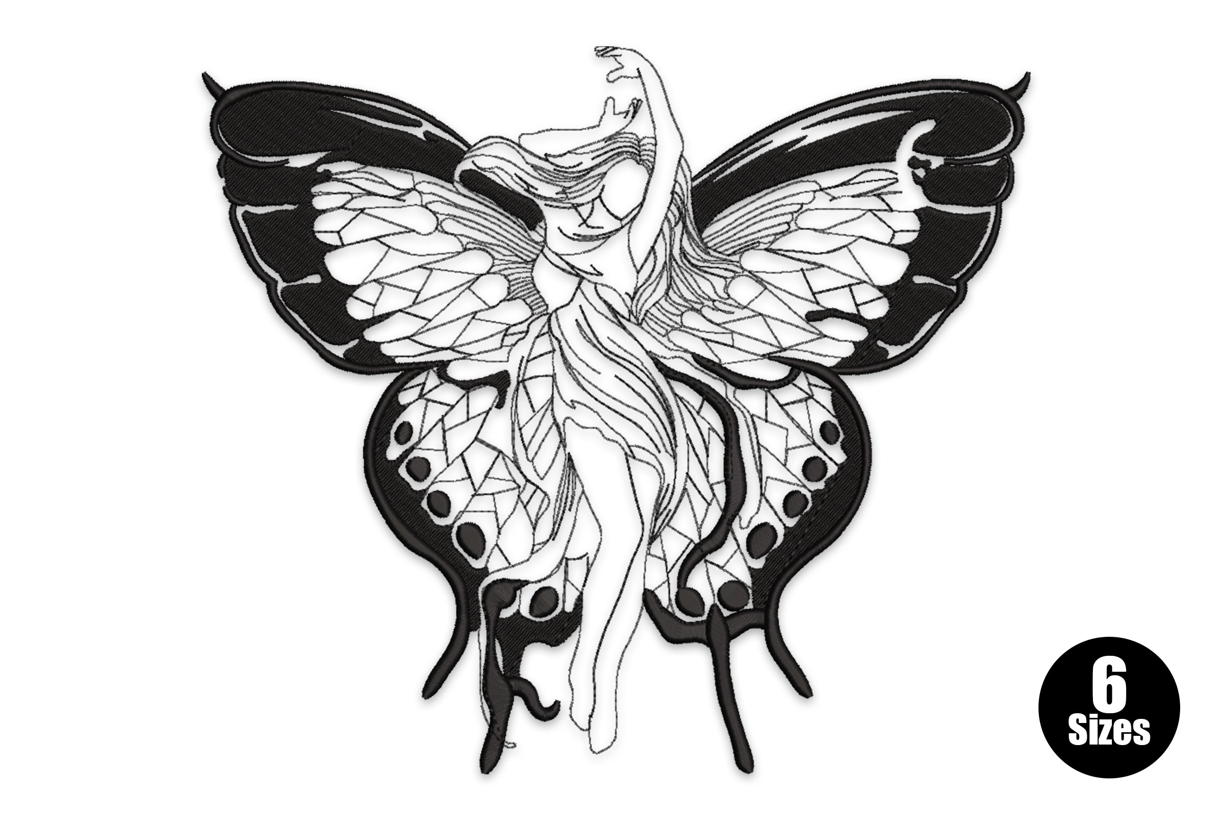 Butterfly Woman Embroidery Design