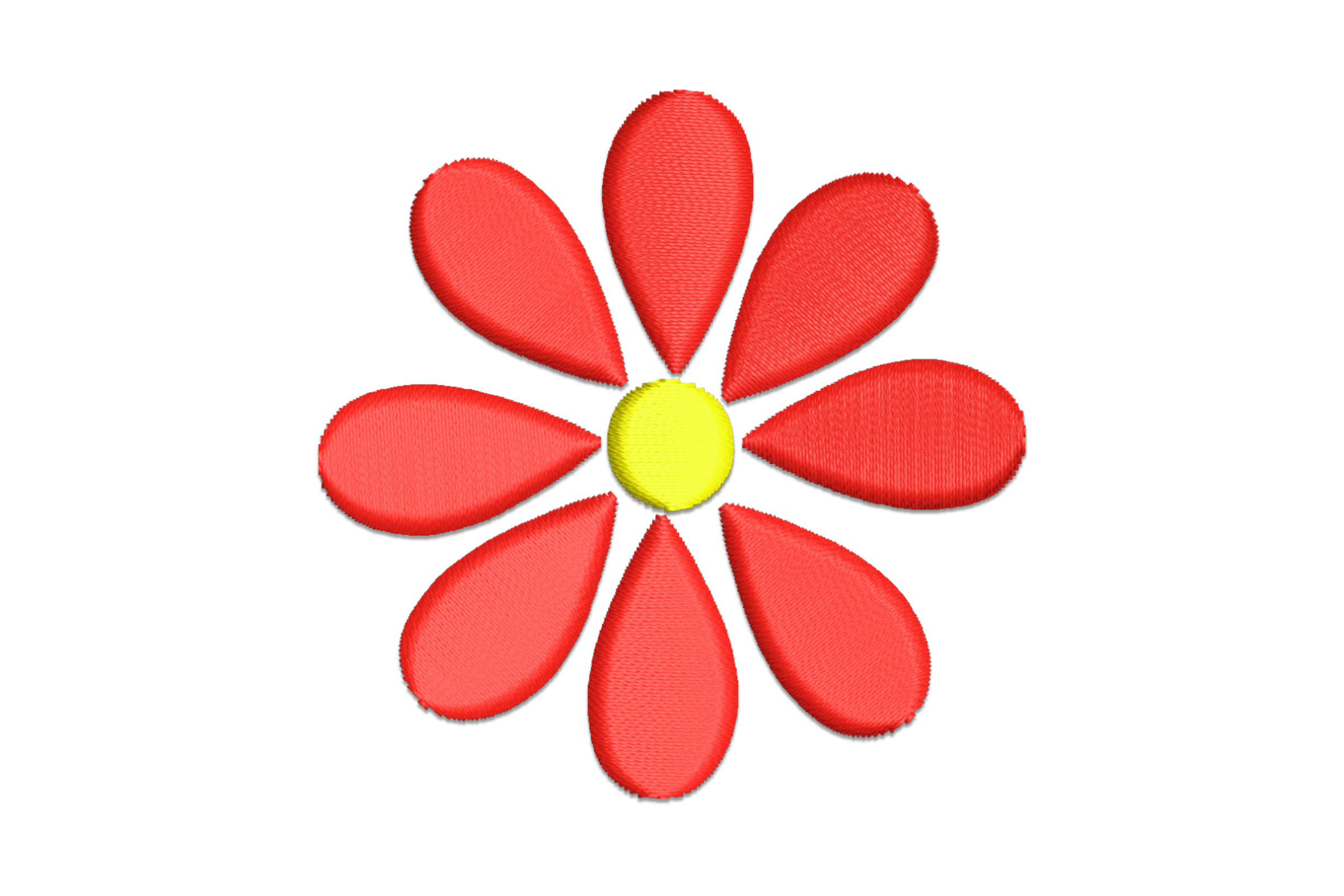 Classic Red Daisy Embroidery Design
