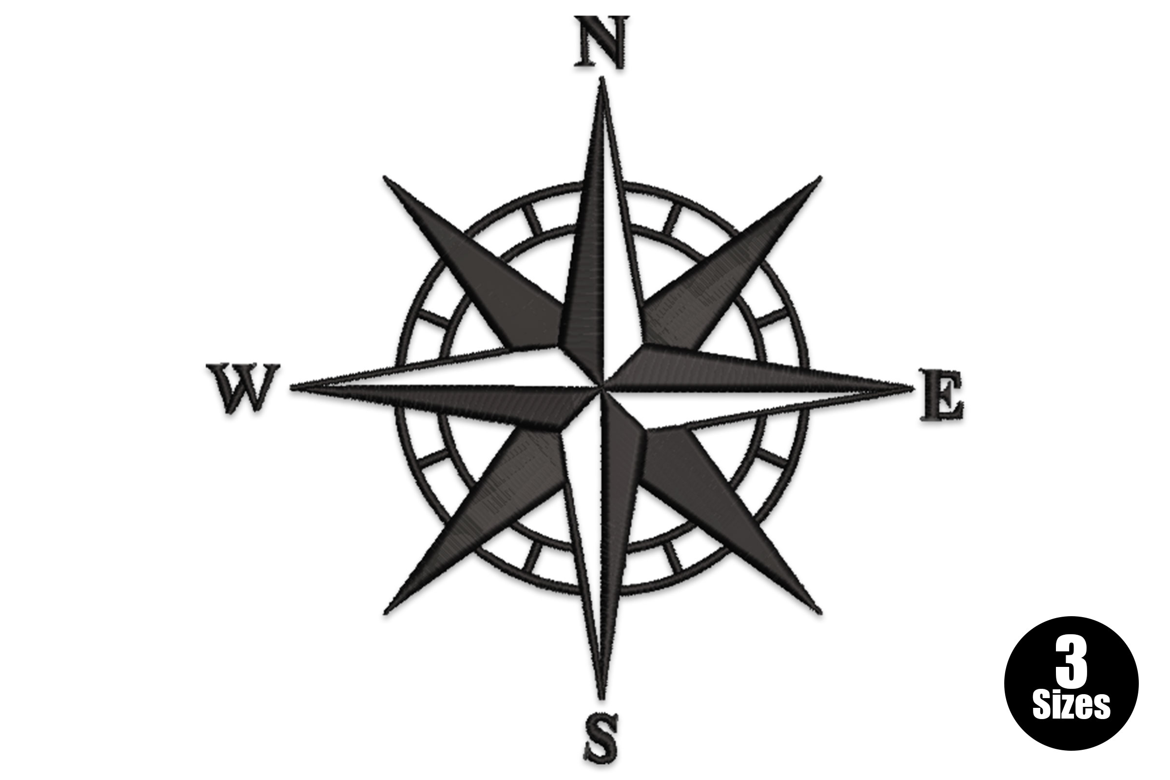 Compass Rose Embroidery Design