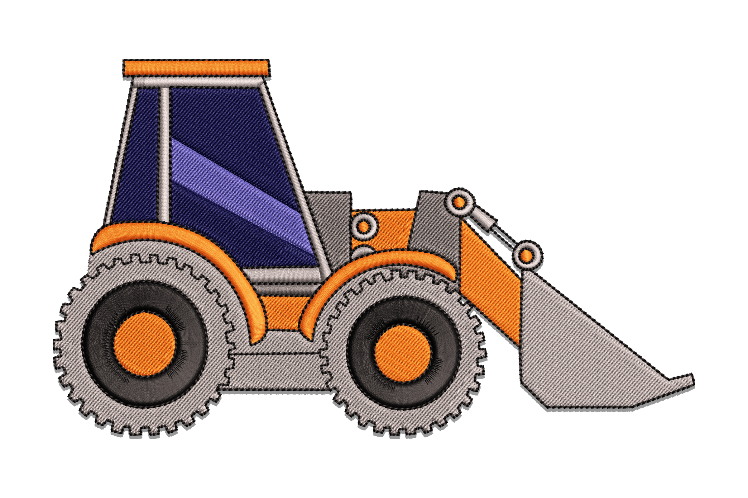 Construction Digger Loader Embroidery Design