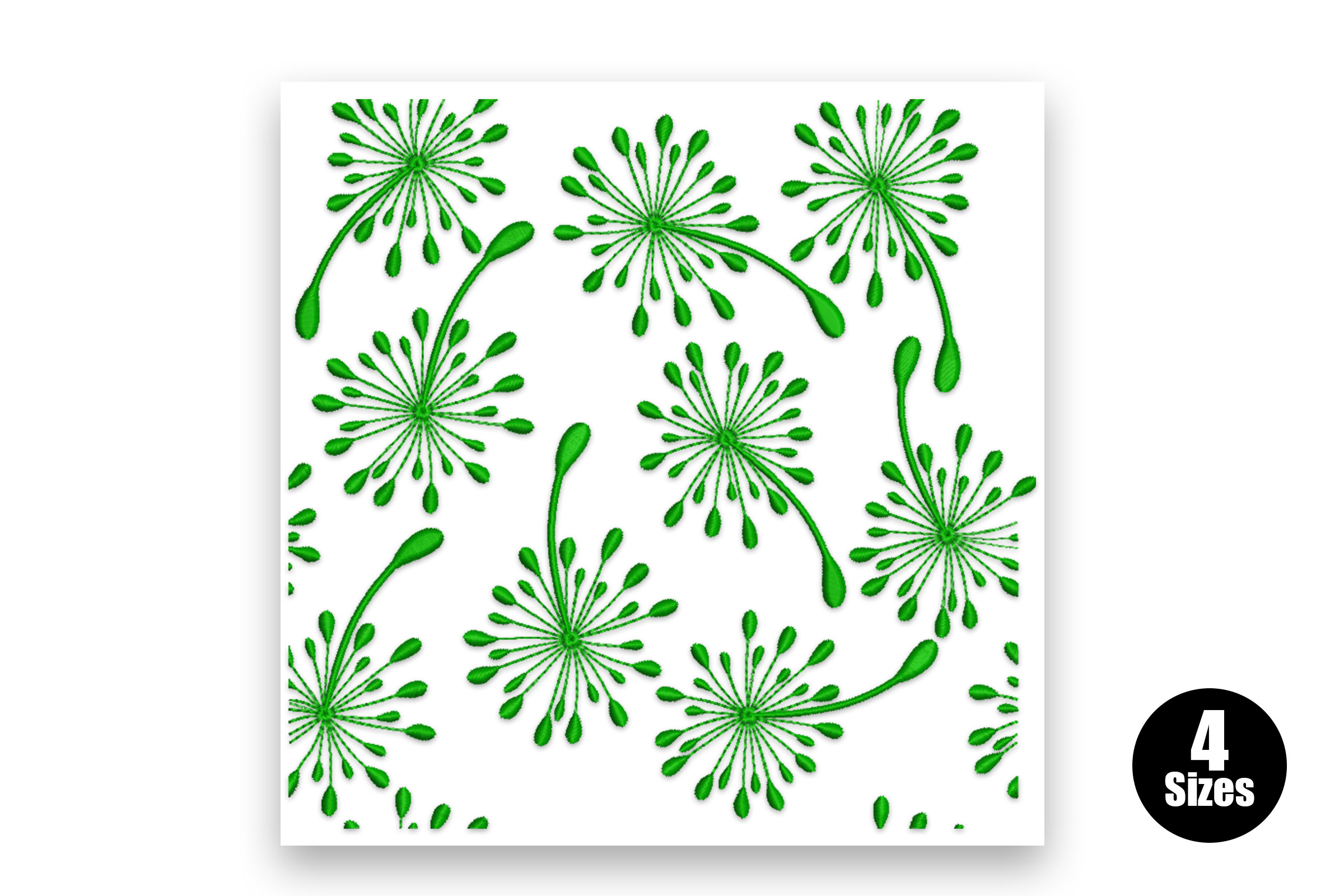 Dandelion Burst Pattern Embroidery Design