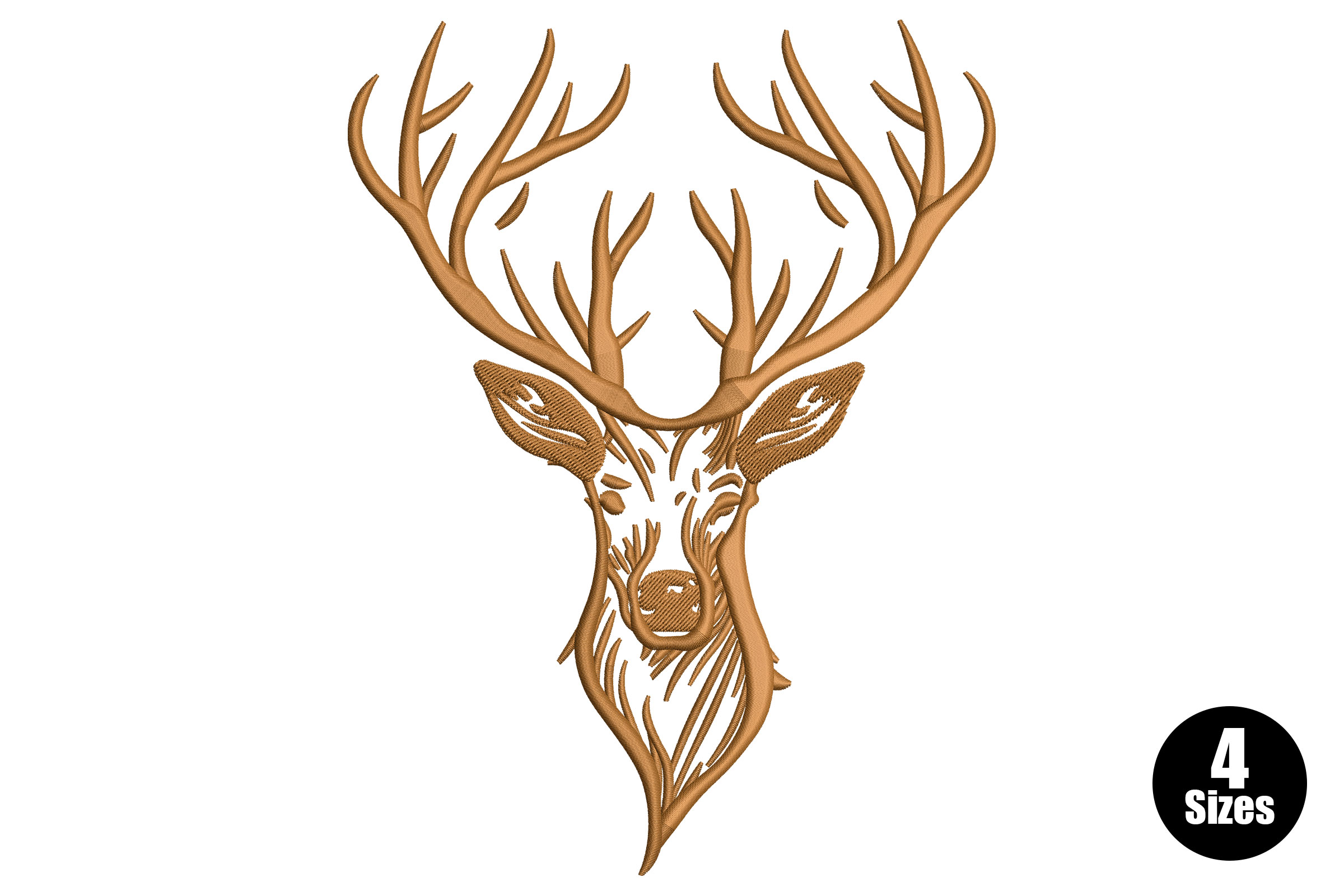 Free Premium Quality Deer Head Outline Embroidery Design