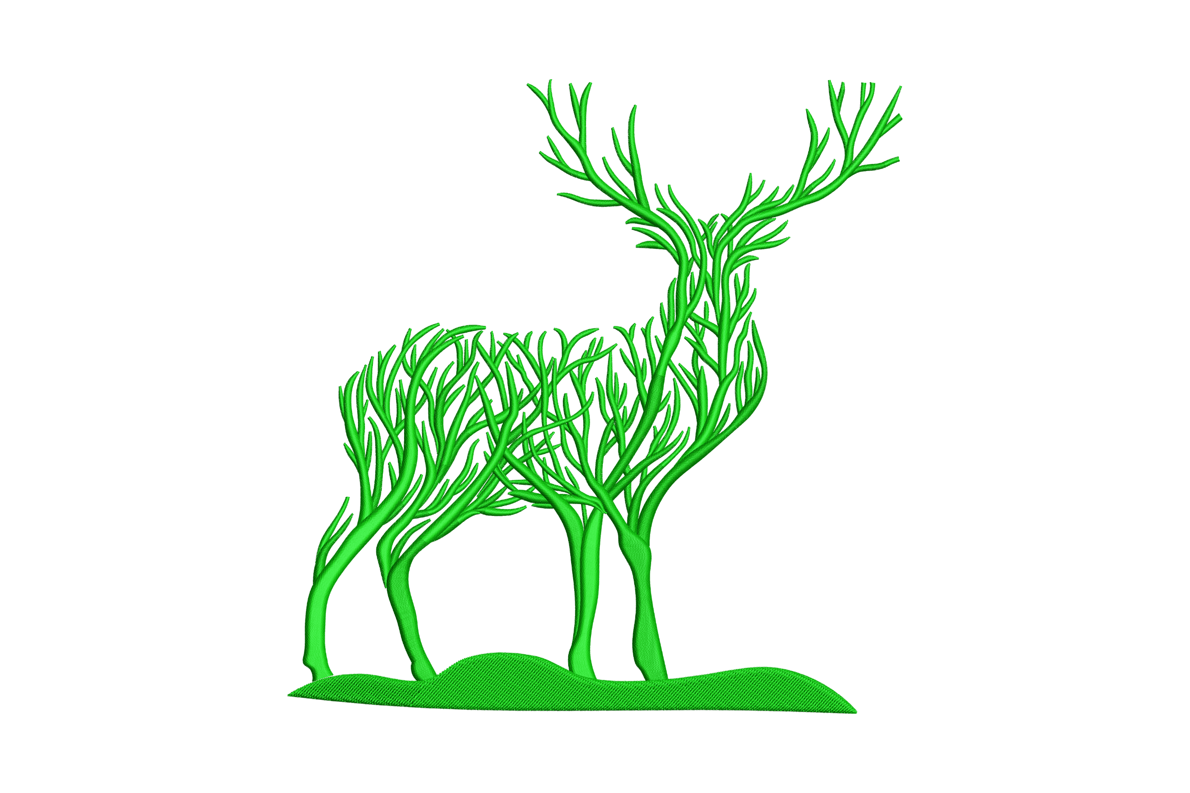 Free Deer Tree Silhouette Embroidery Design