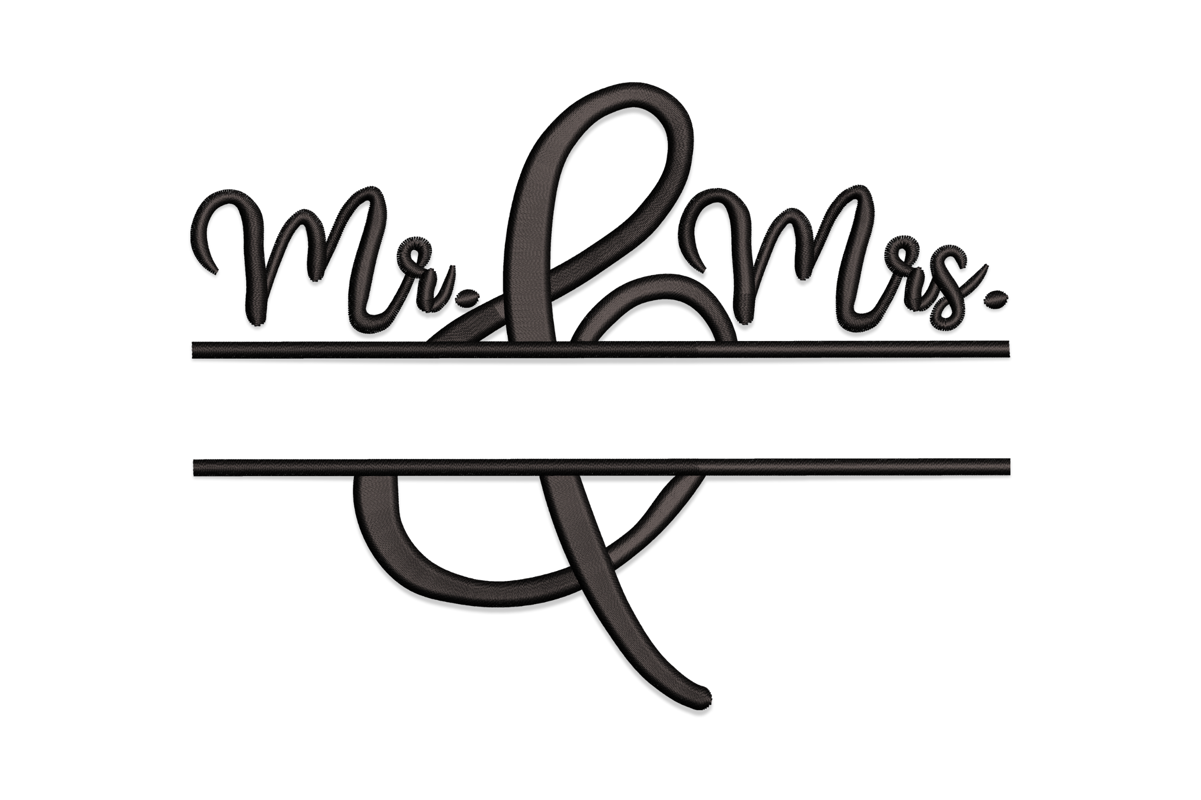 Elegant Mr & Mrs Name Frame Embroidery Design