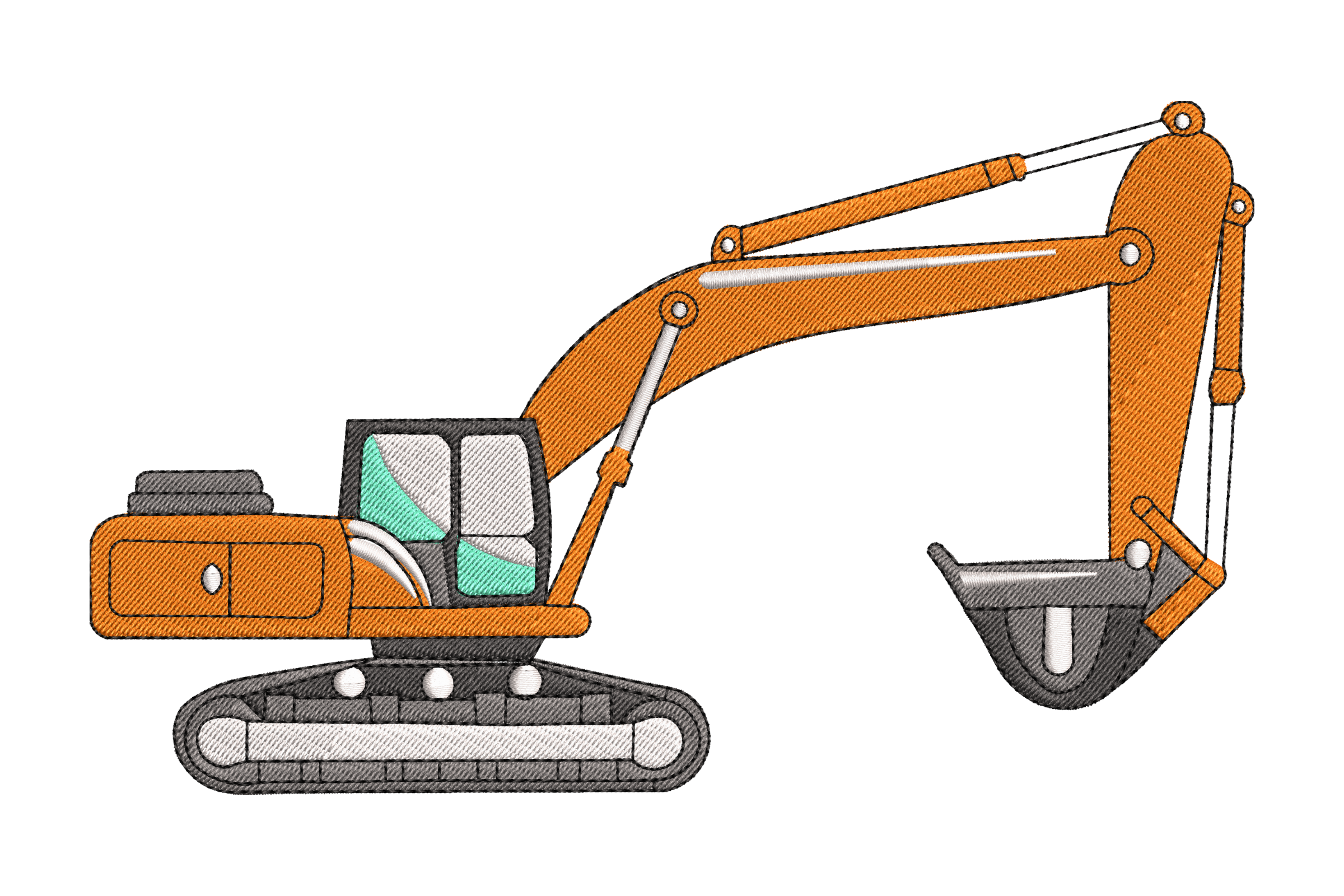 Excavator Digger Embroidery Design