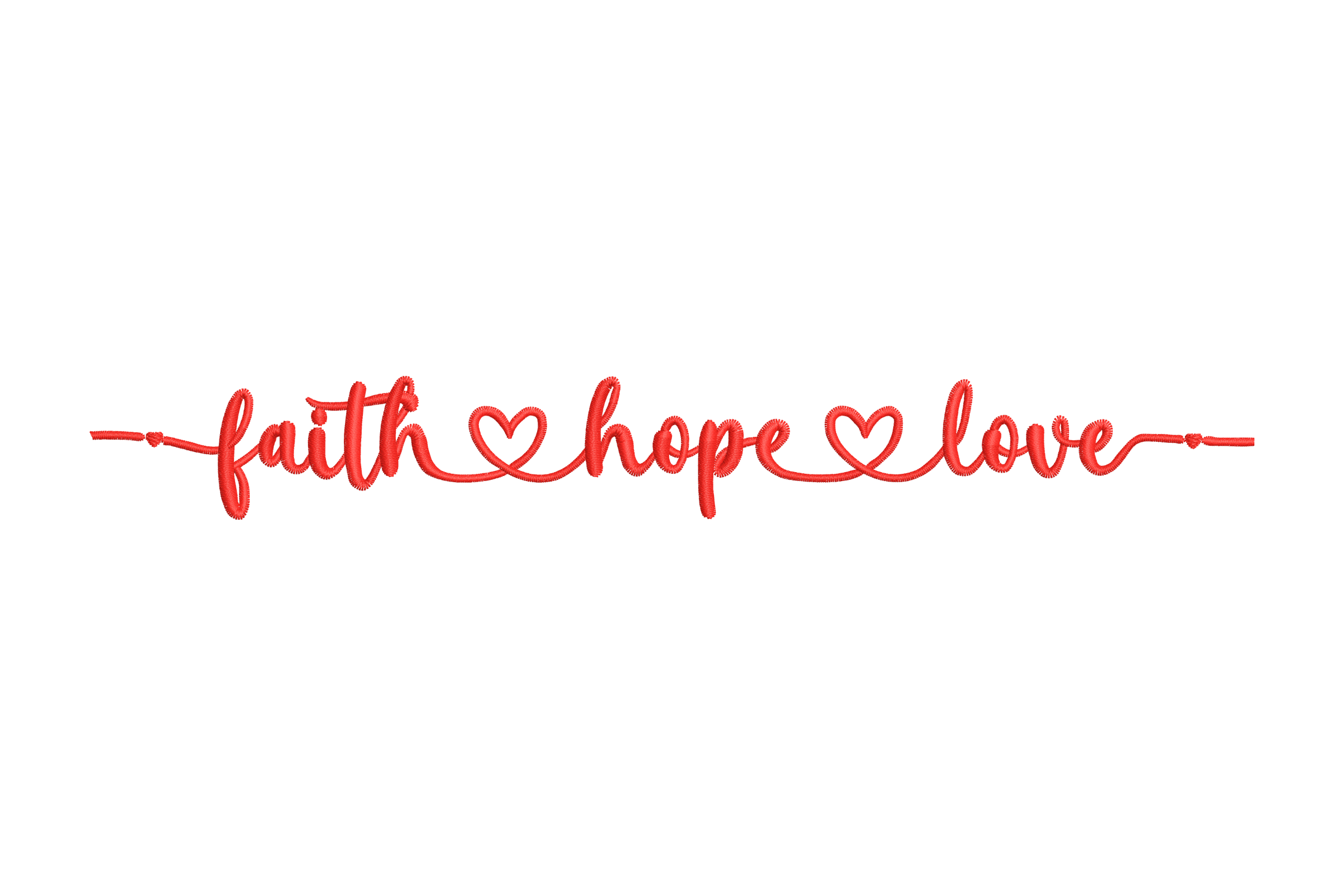 Faith Hope Love Heartline Embroidery Design