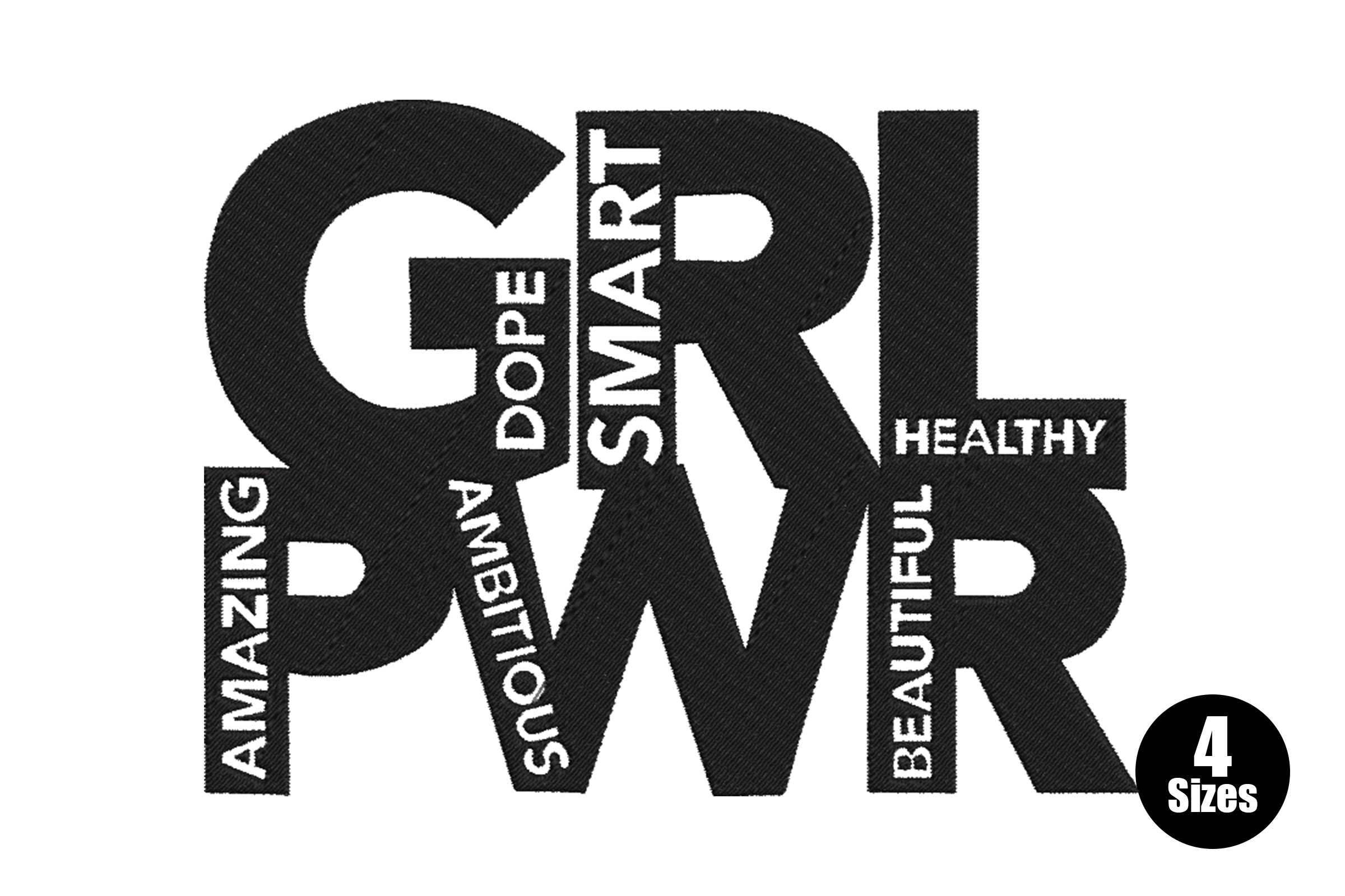 GRL PWR Typography Embroidery Design