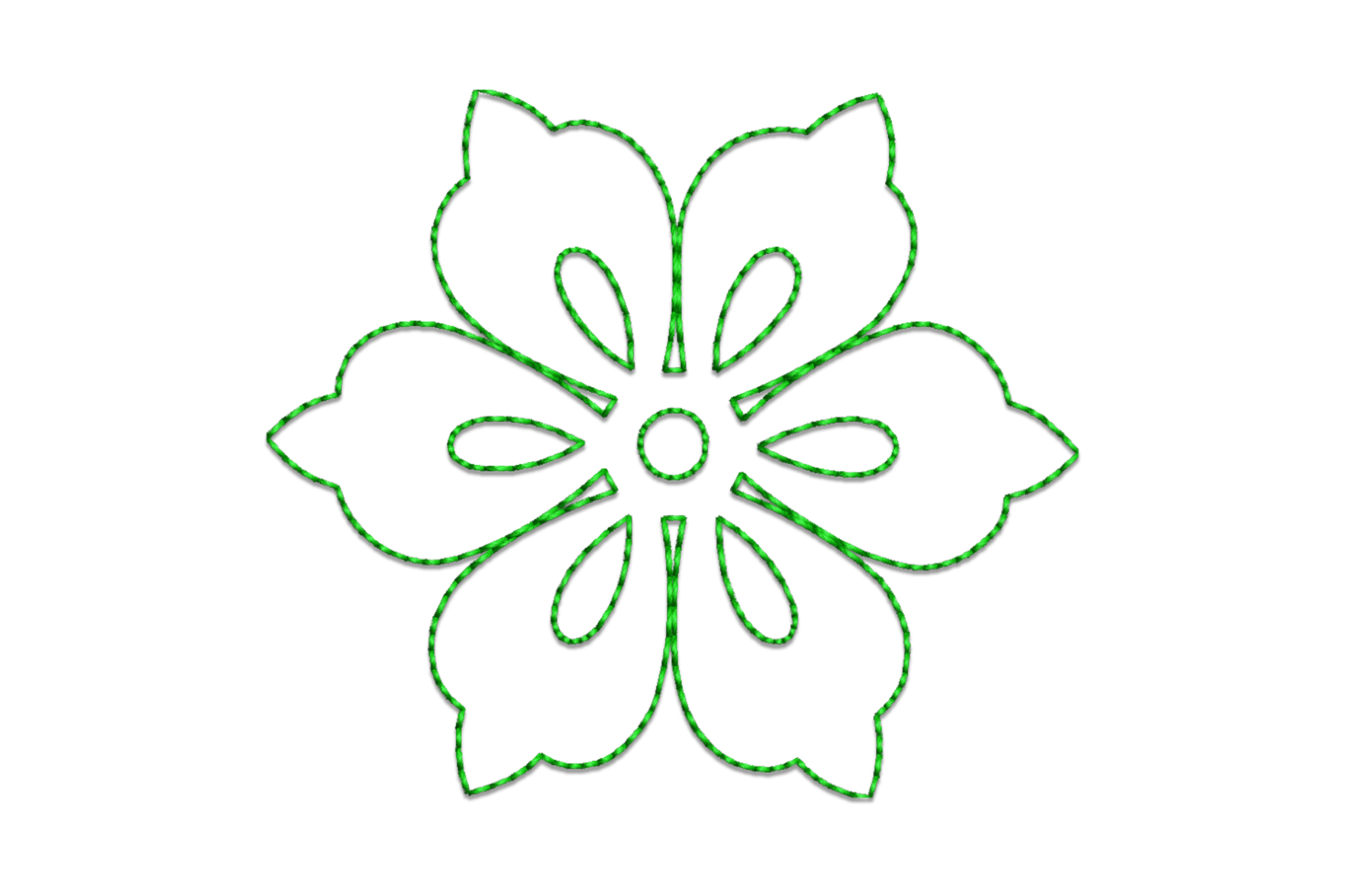 Free Geometric Outline Flower Embroidery Design
