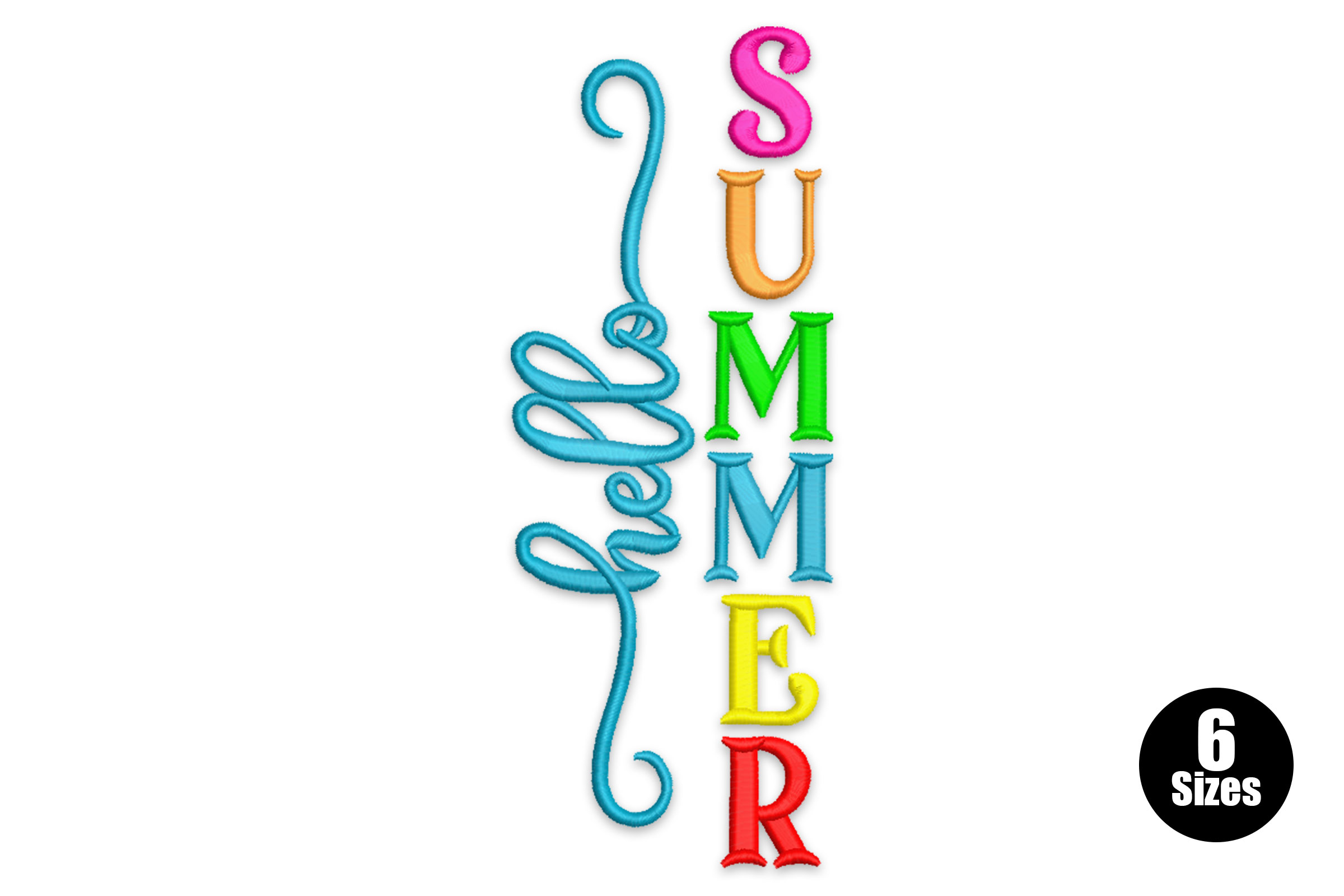 Hello Summer Vertical Embroidery Design