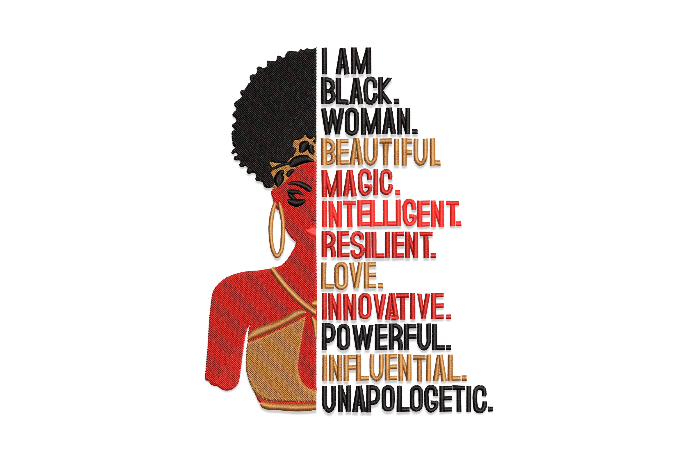 Free I Am Black Woman Powerful Embroidery Design
