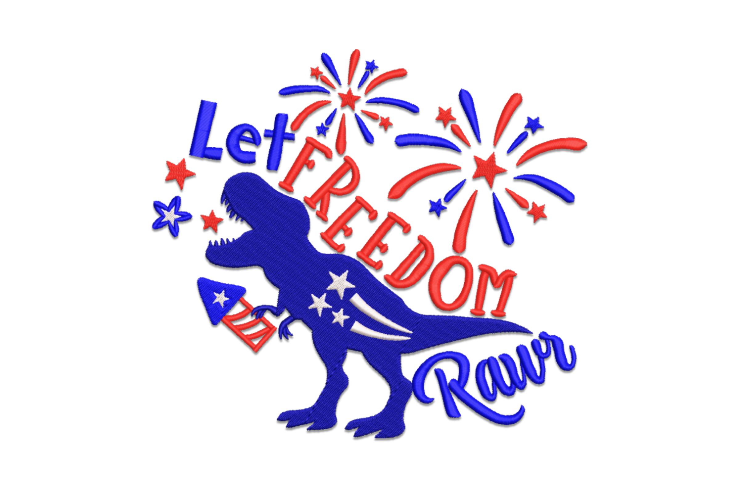 Let Freedom Rawr Embroidery Design