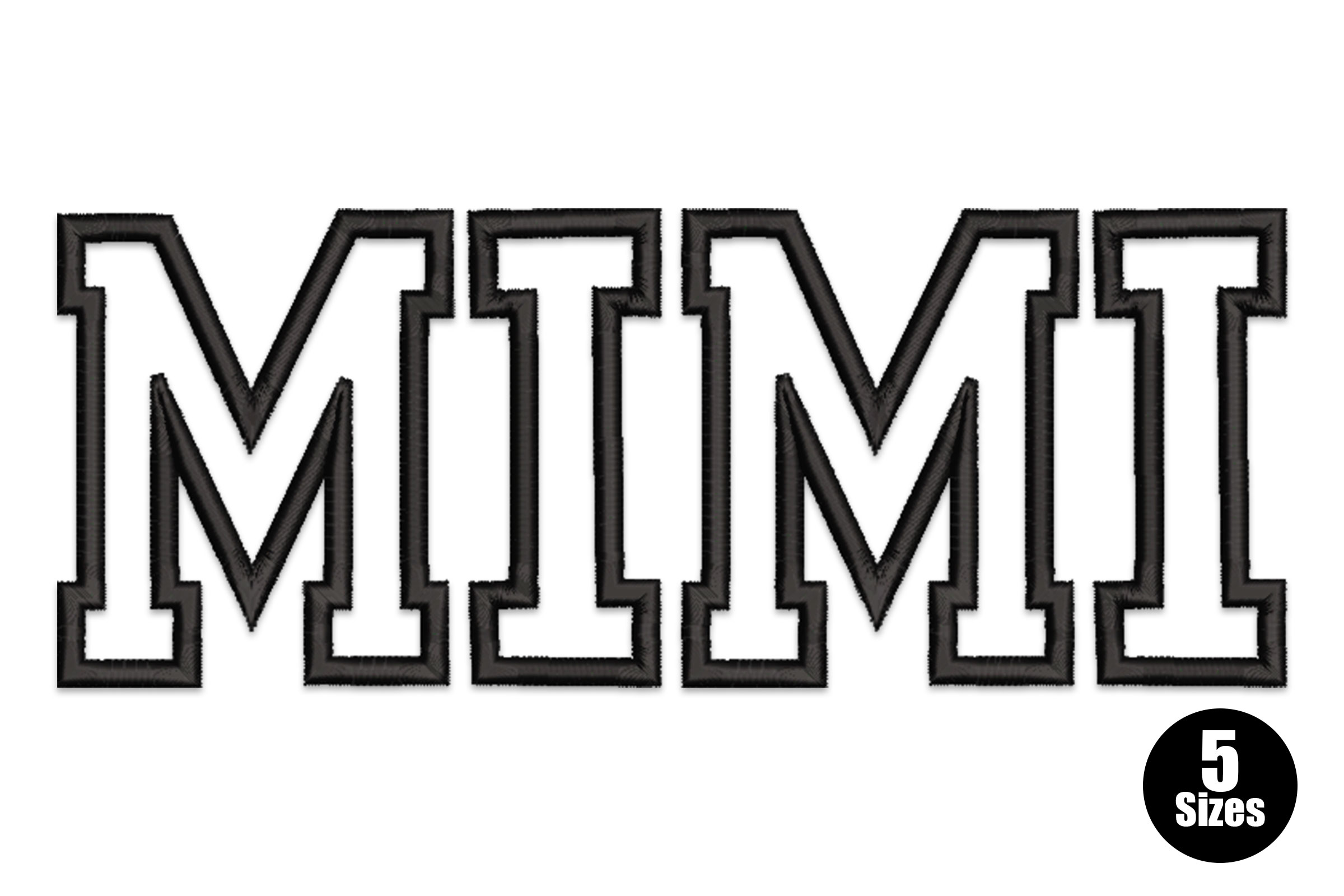 MIMI Varsity Block Embroidery Design