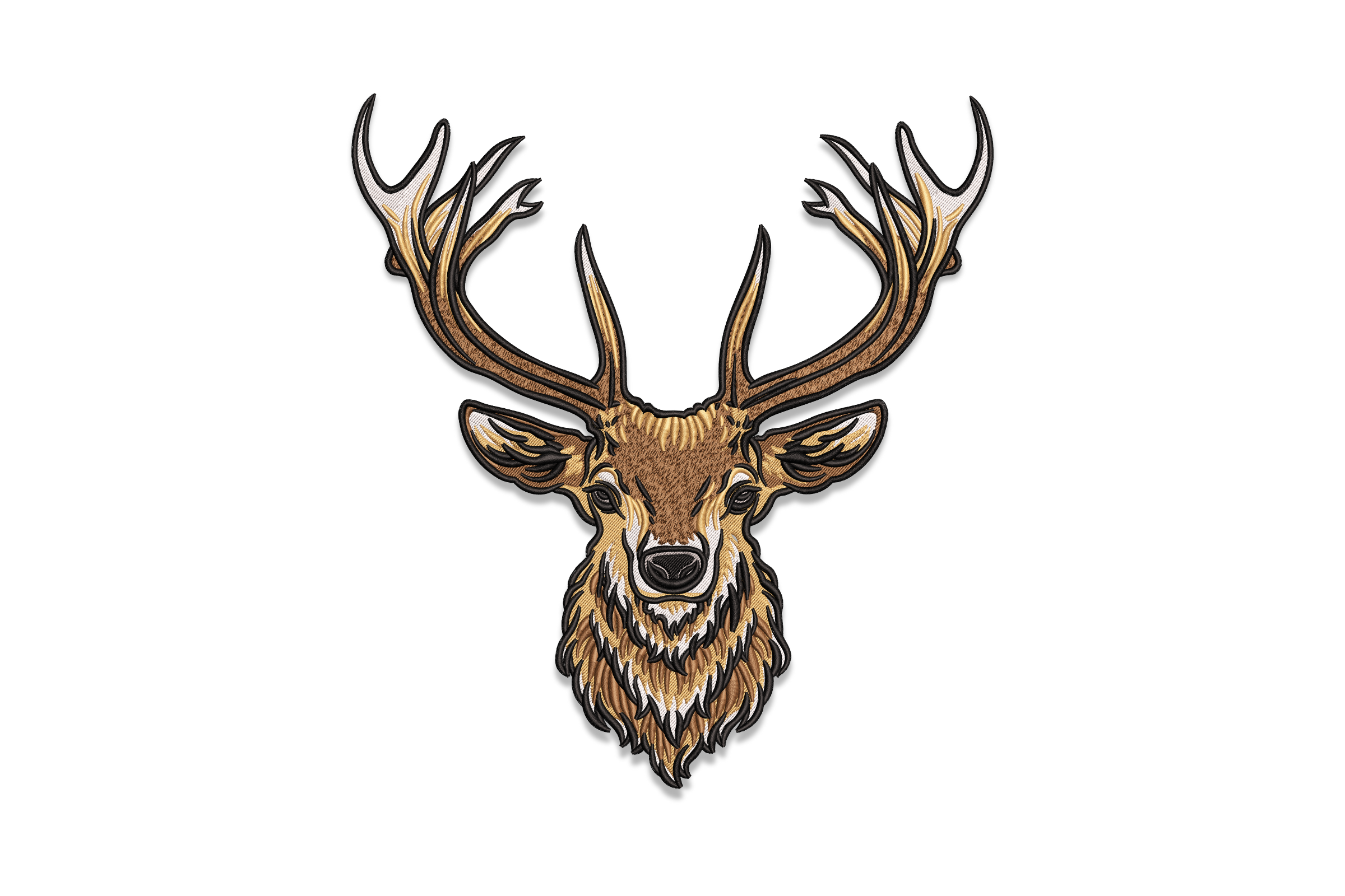 Majestic Buck Head Embroidery Design