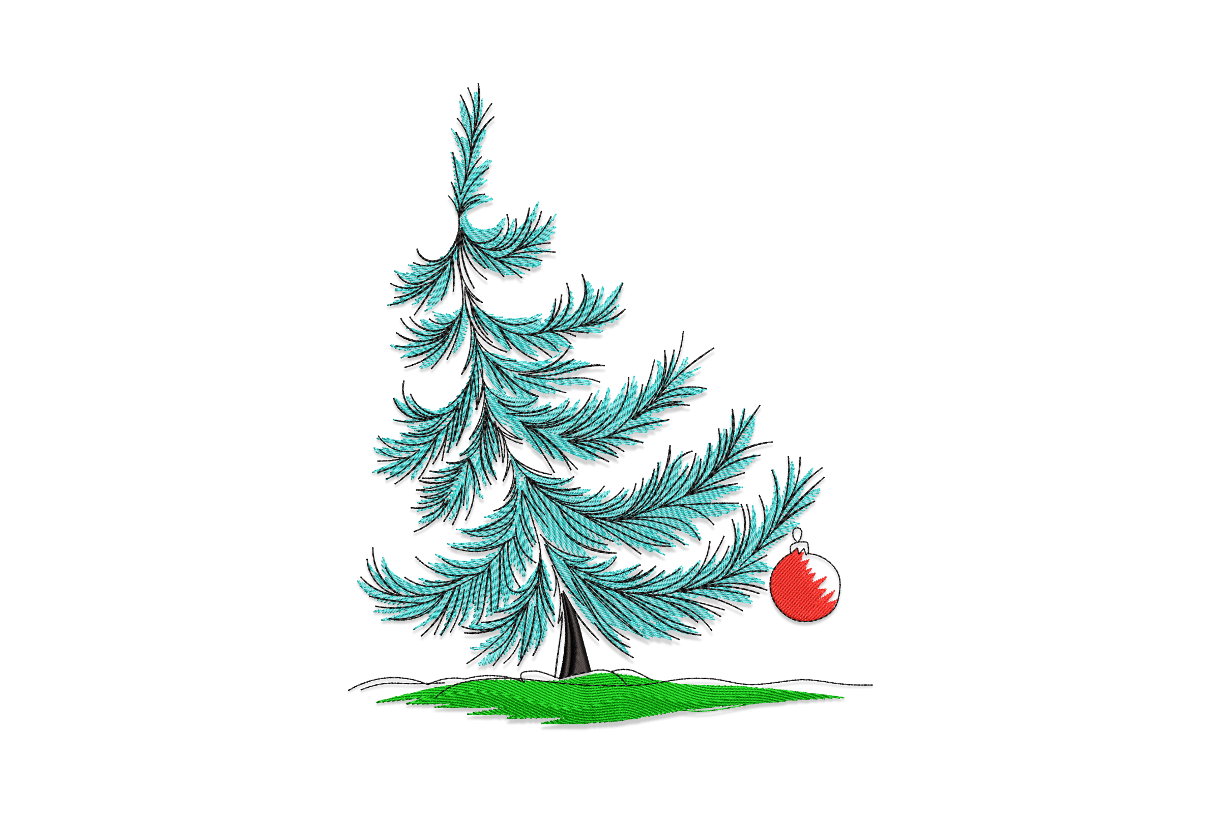 Minimal Christmas Tree Embroidery Design
