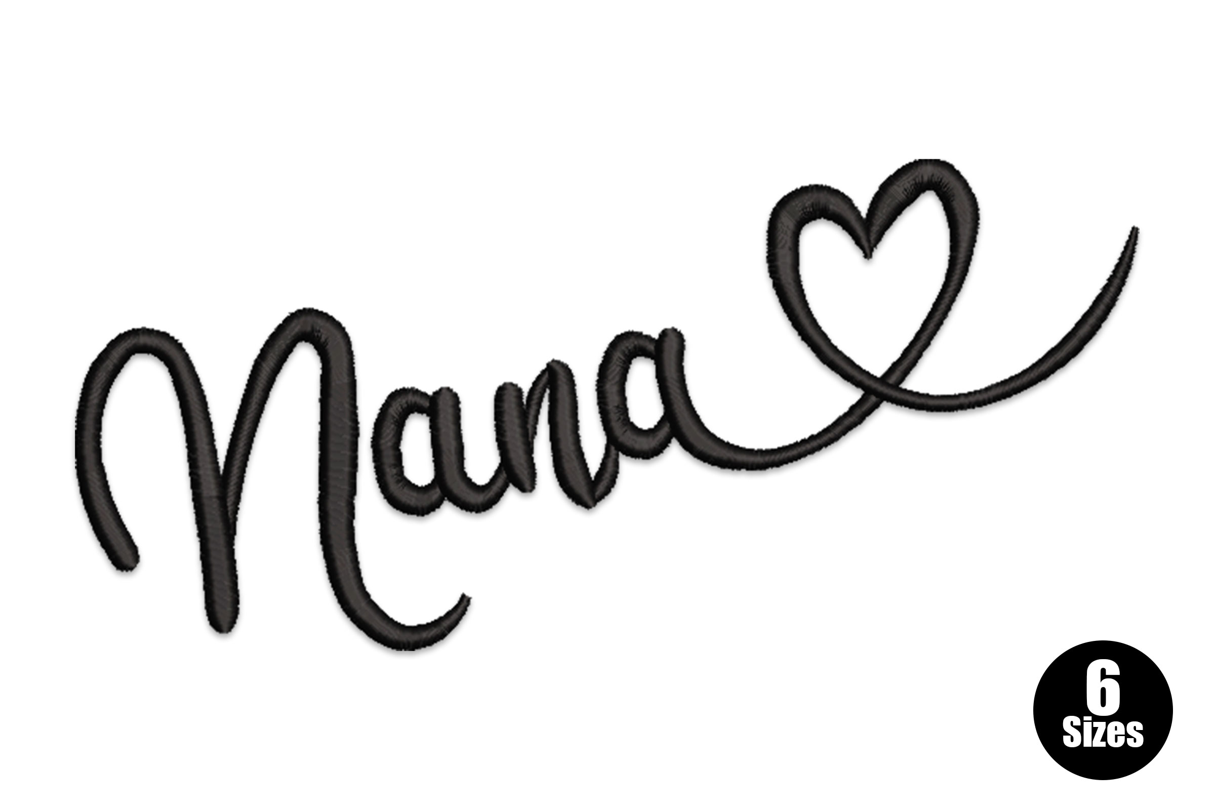 Nana with Heart Embroidery Design