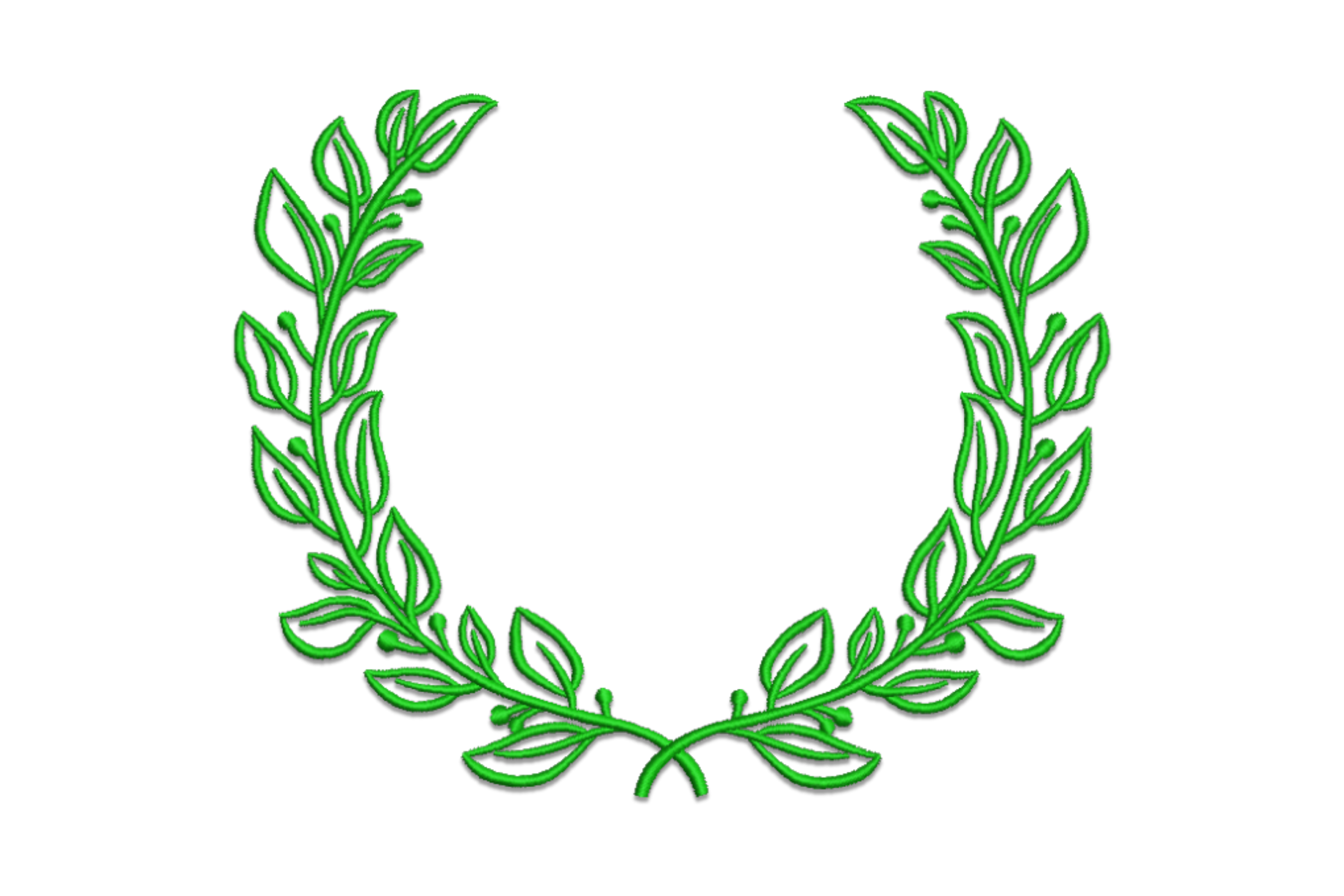 Outline Laurel Wreath with Berries Embroidery Design