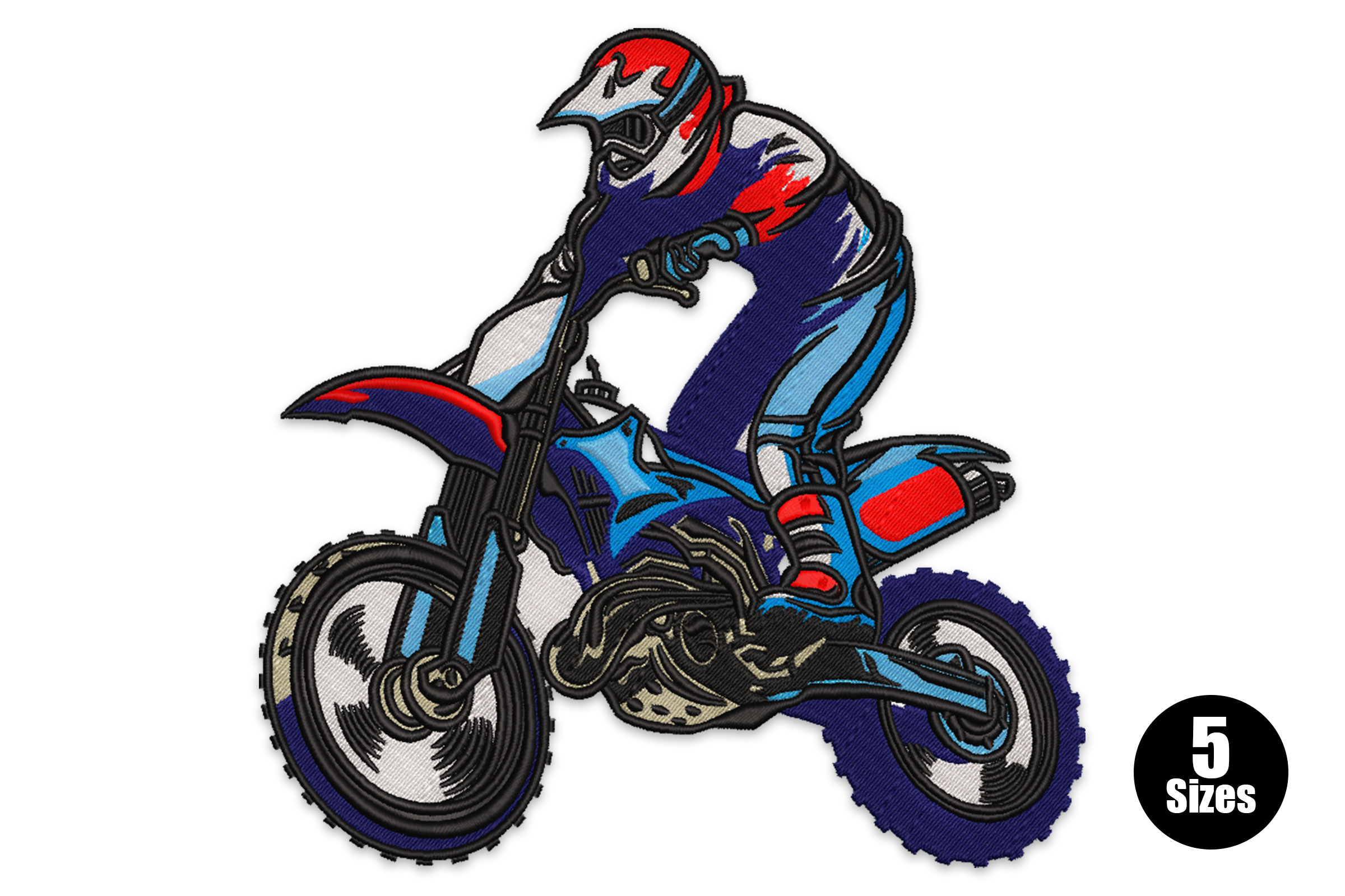 Premium Motocross Rider Embroidery Design