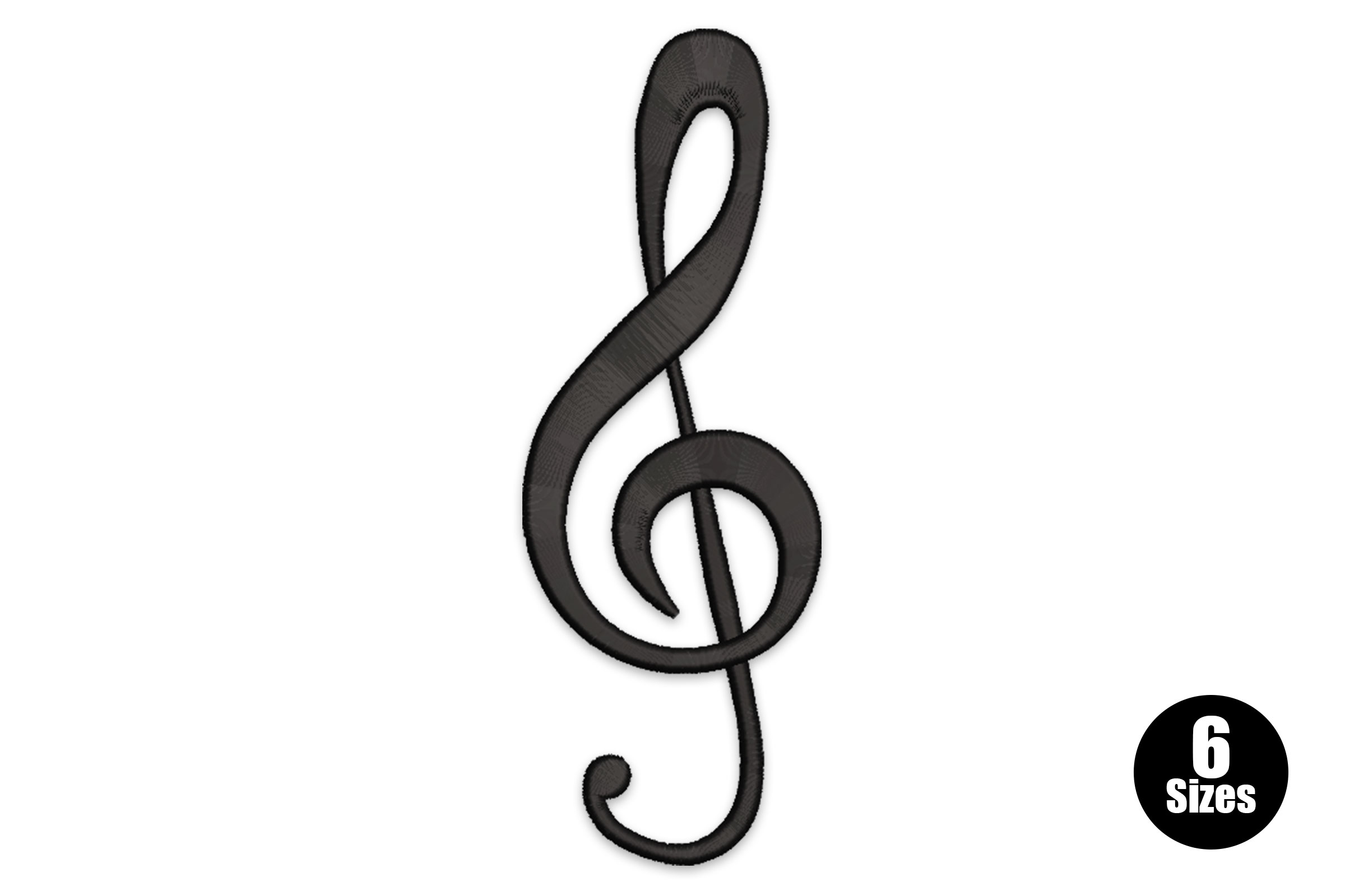 Premium Musical Treble Clef Embroidery Design