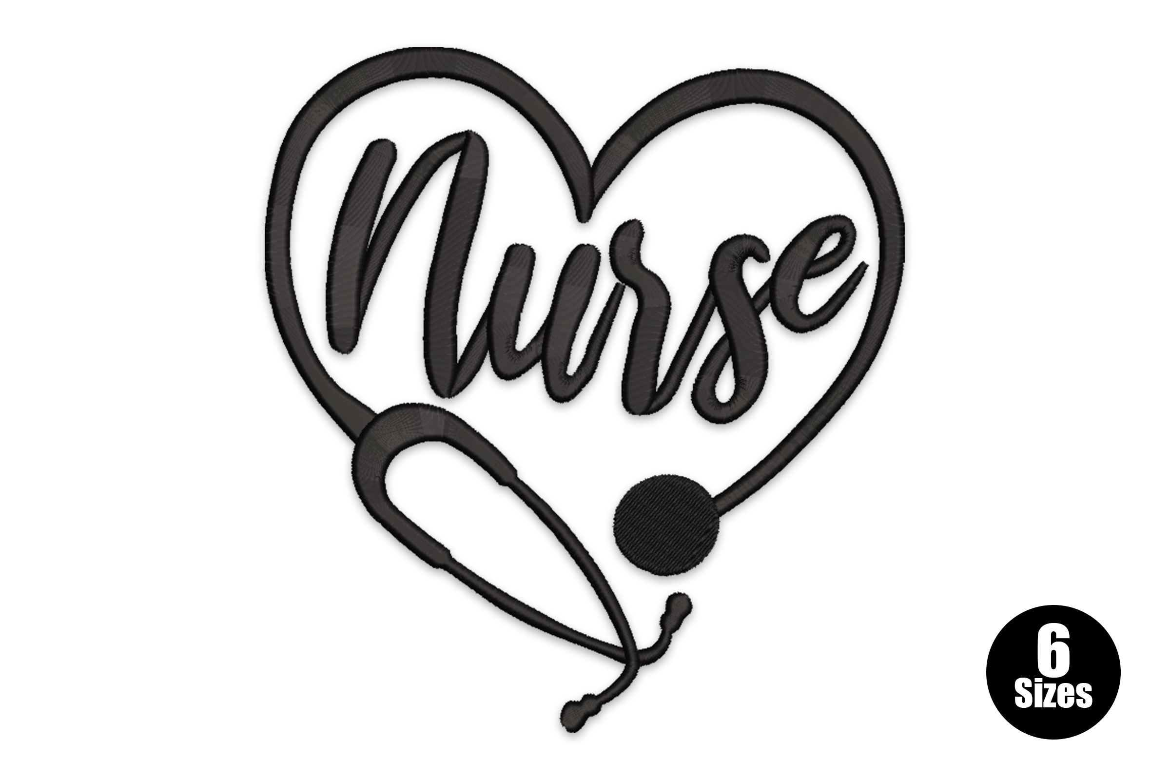 Premium Nurse Heart with Stethoscope Embroidery Design