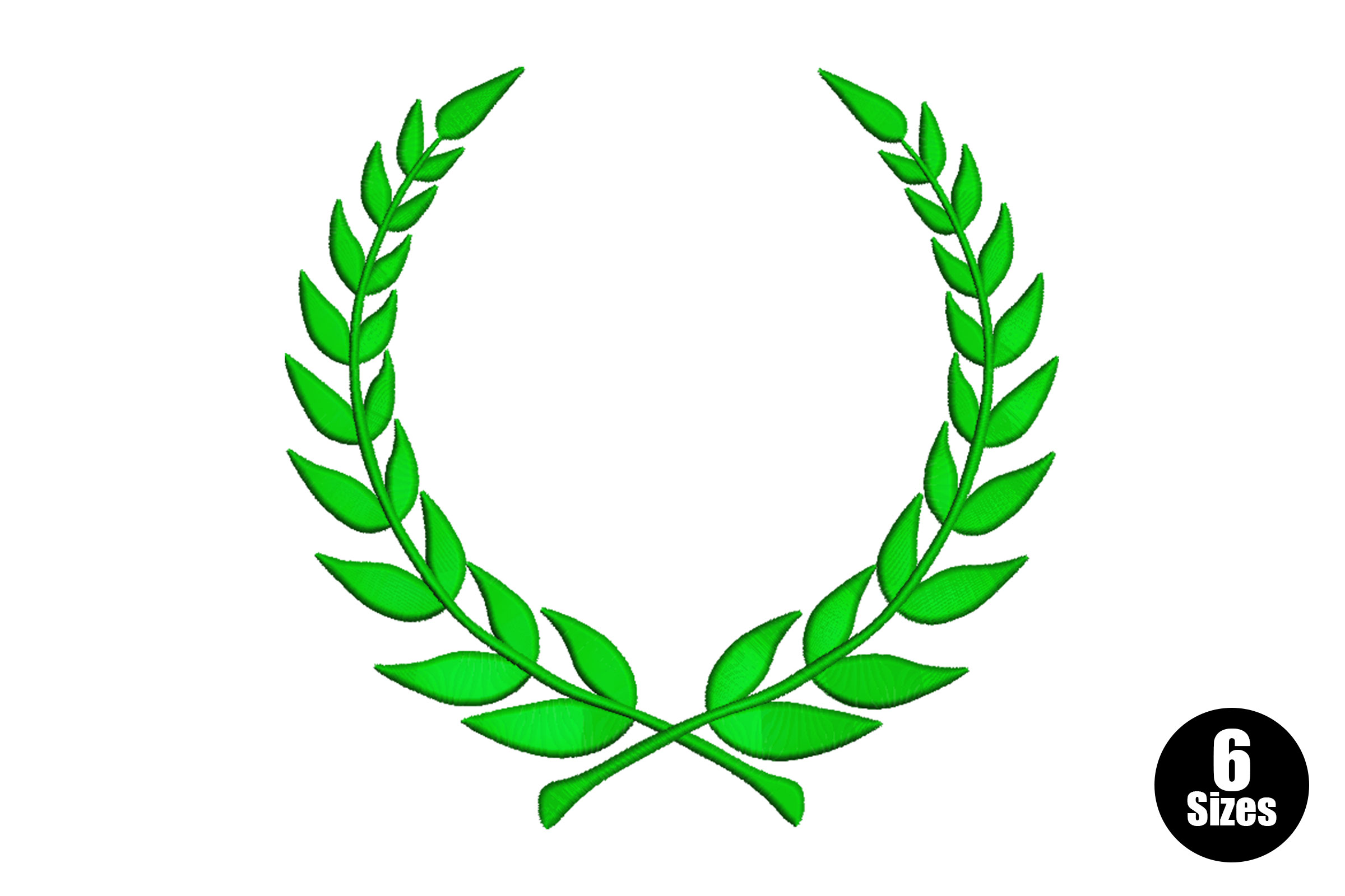 Premium Open Laurel Wreath Embroidery Design