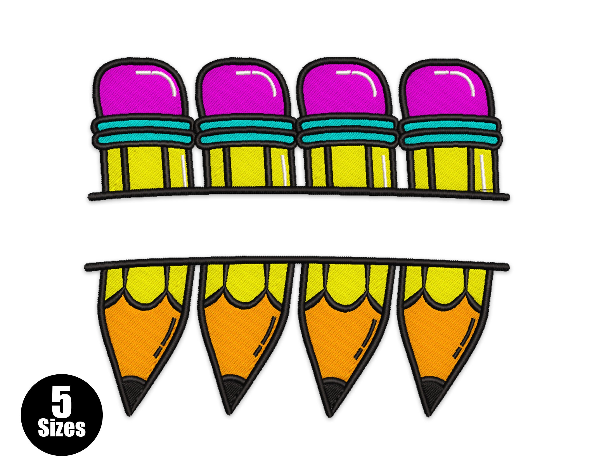 Premium Pencil Banner Embroidery Design