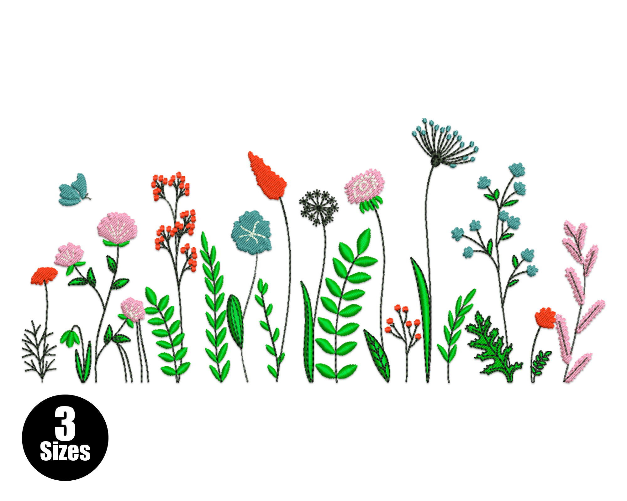 Premium Wildflower Garden Machine Embroidery Design