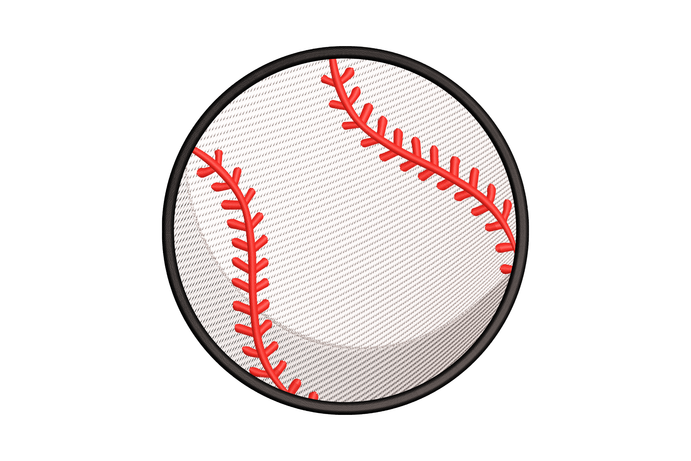 Realistic Baseball Circle Embroidery Design