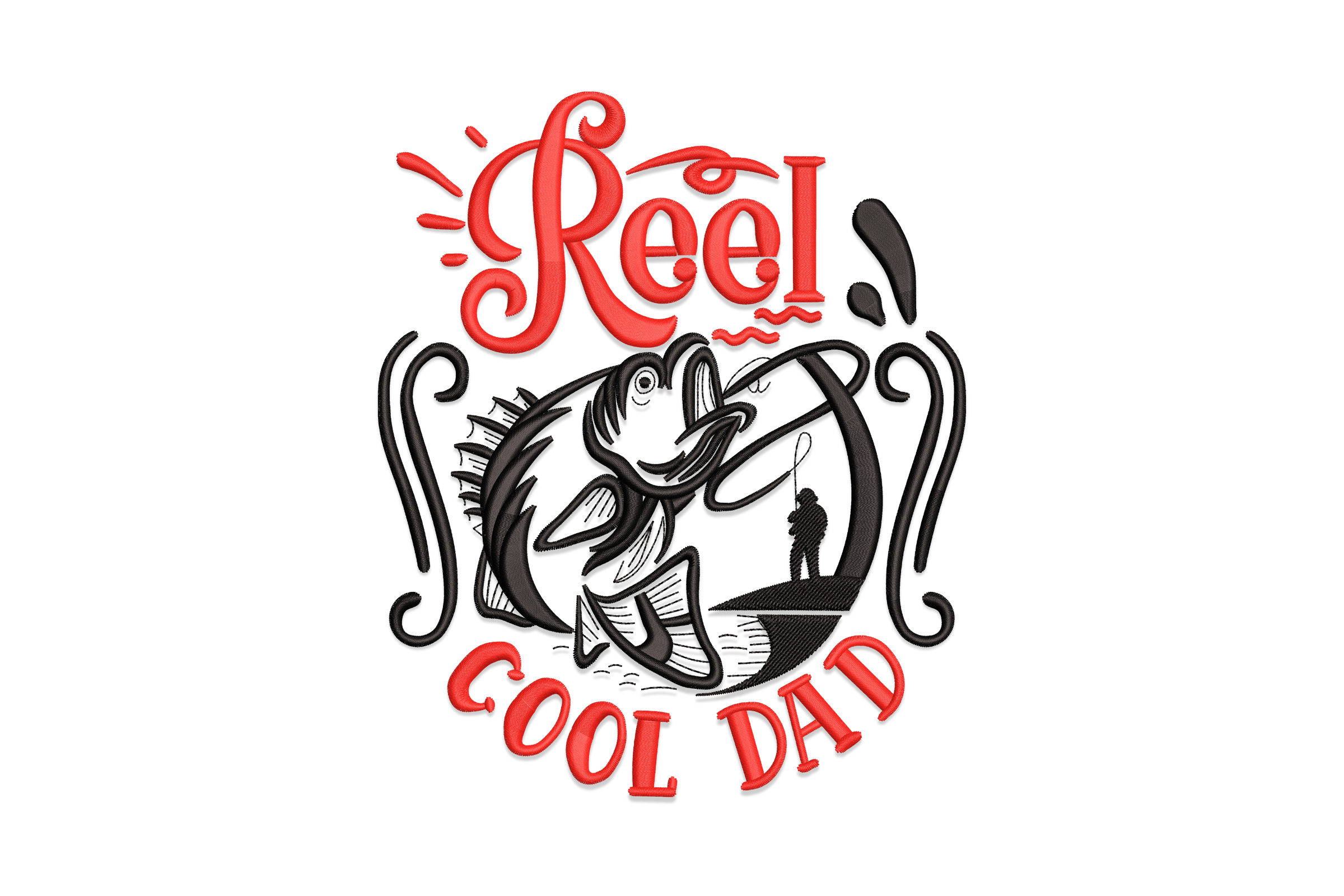 Reel Cool Dad Fishing Machine Embroidery Design