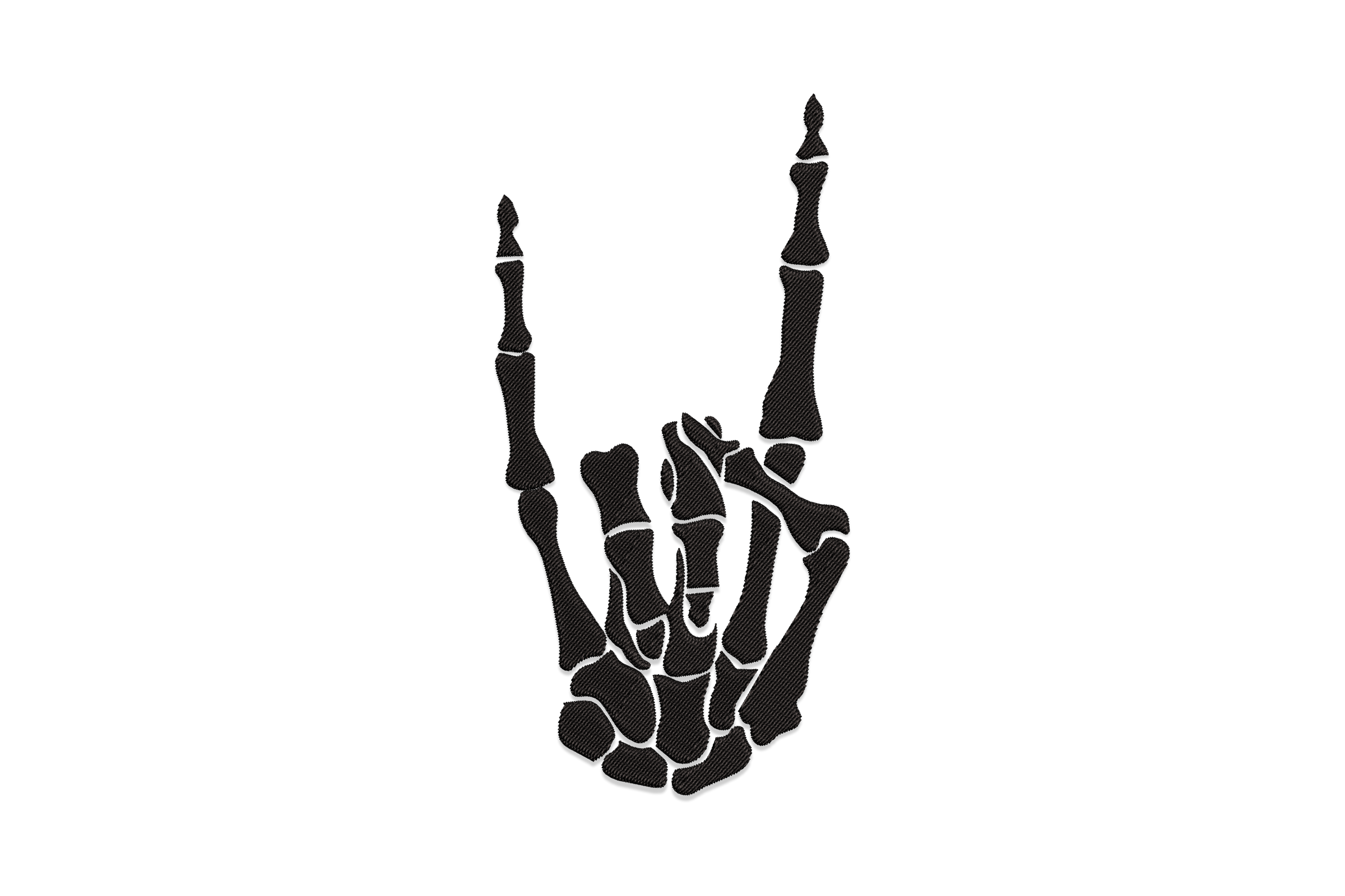 Skeleton Rock On Hand Embroidery Design