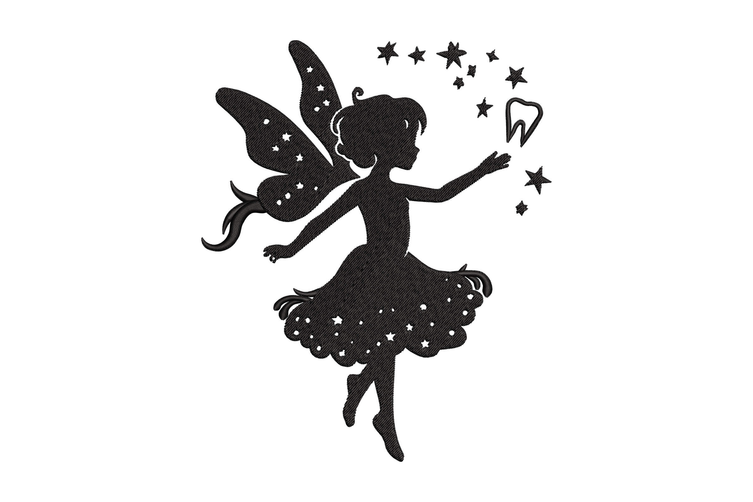 Tooth Fairy Silhouette Embroidery Design