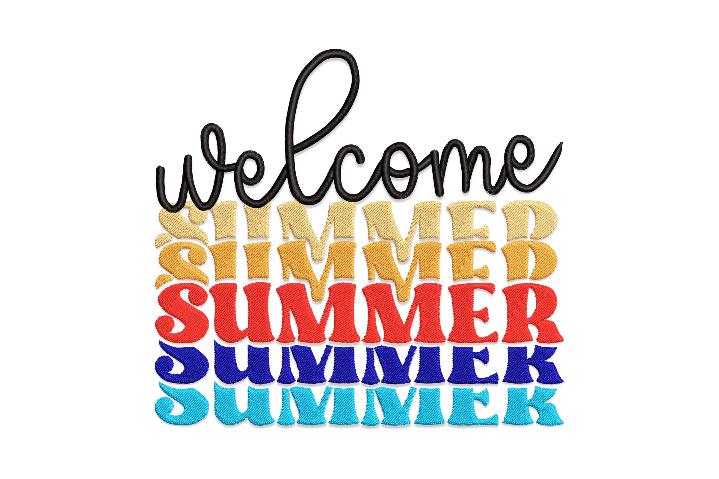 Welcome Summer Embroidery Design