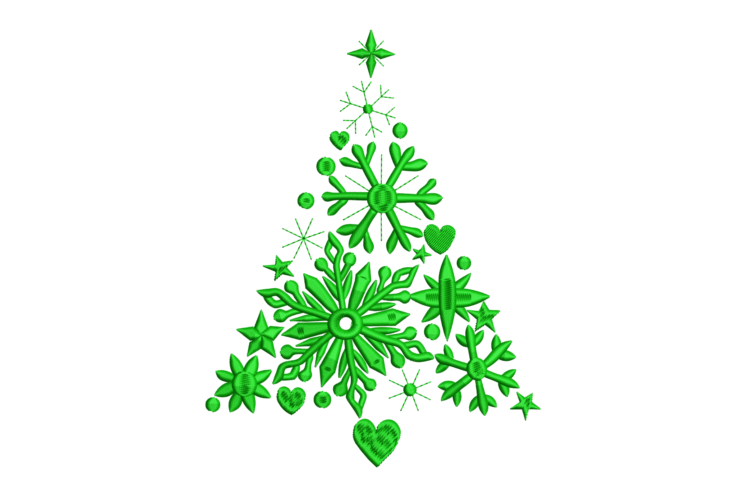 Free Elegant Snowflake Christmas Tree Embroidery Design