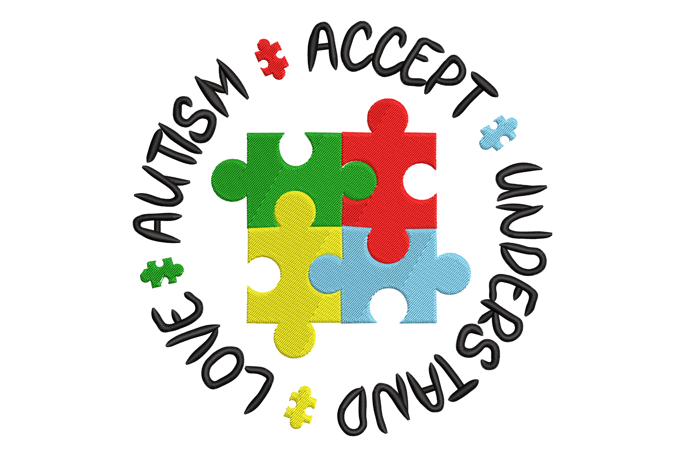 Autism Awareness Puzzle Embroidery Design