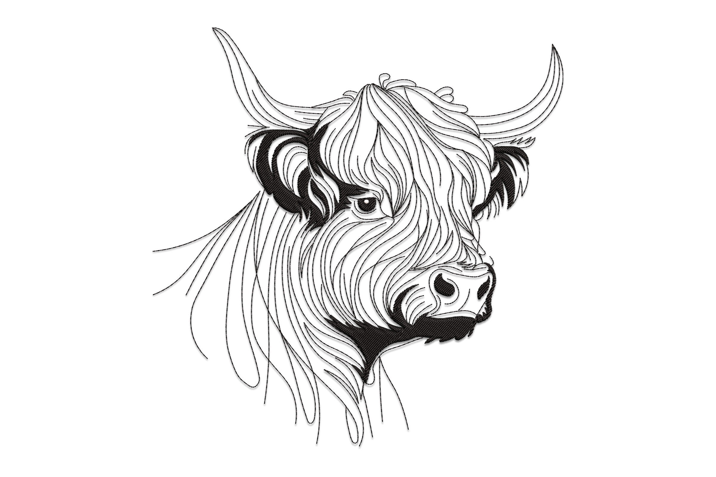 Bull Head Embroidery Design