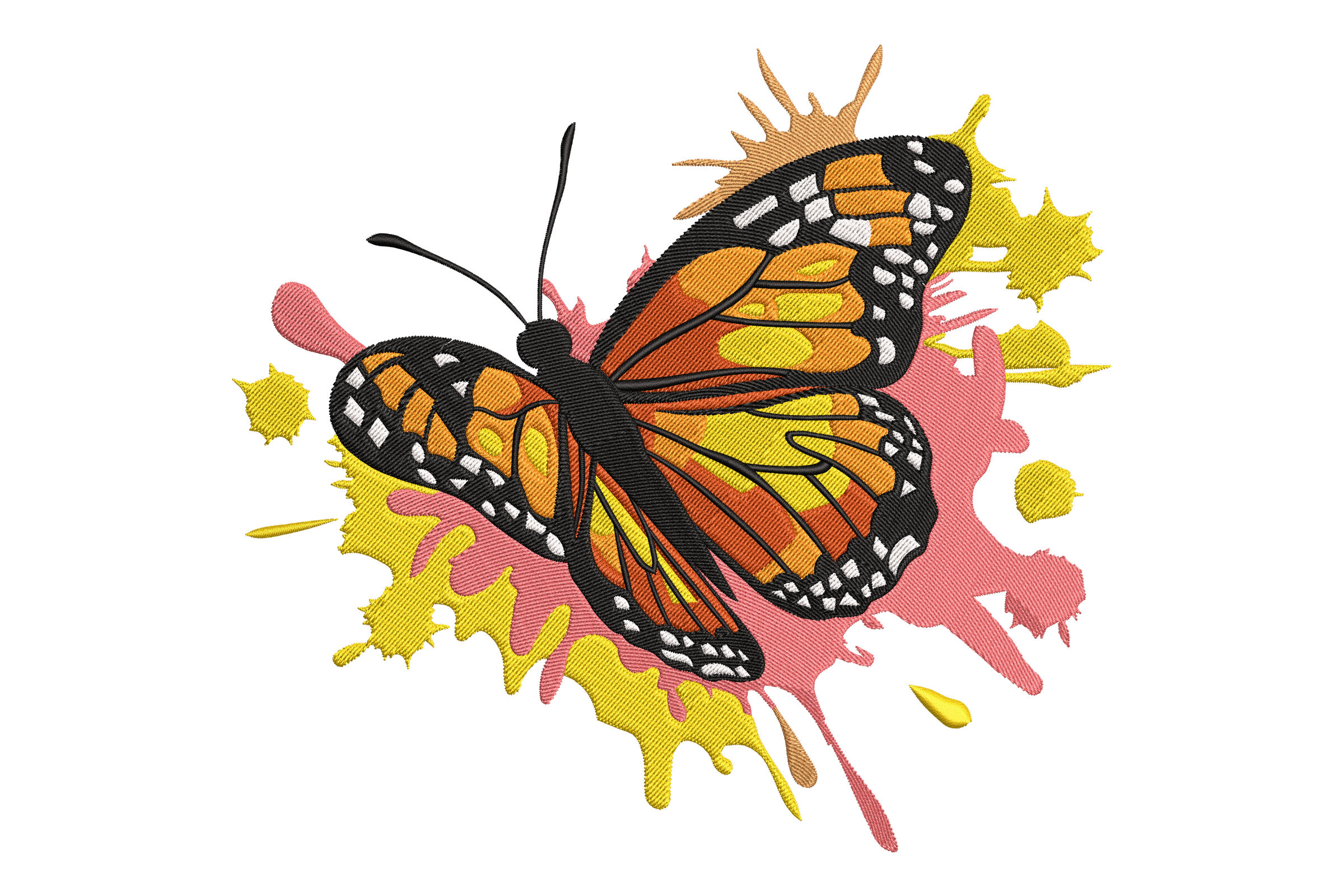 Free Butterfly Splash Embroidery Design - Embroidery Lover